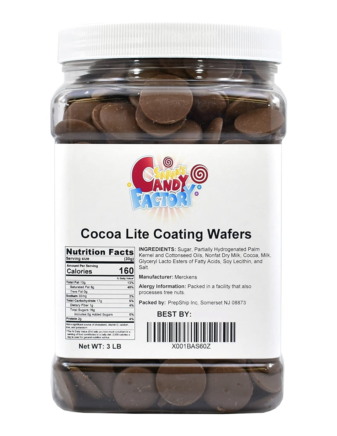 Coating ing Wafers Milk Chocolate Cocoa Lite in Jar, Kosher and Gluten ...