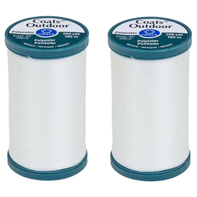 Coats 2-Pack Sewing Thread, 200 Yards, White - Walmart Business Supplies