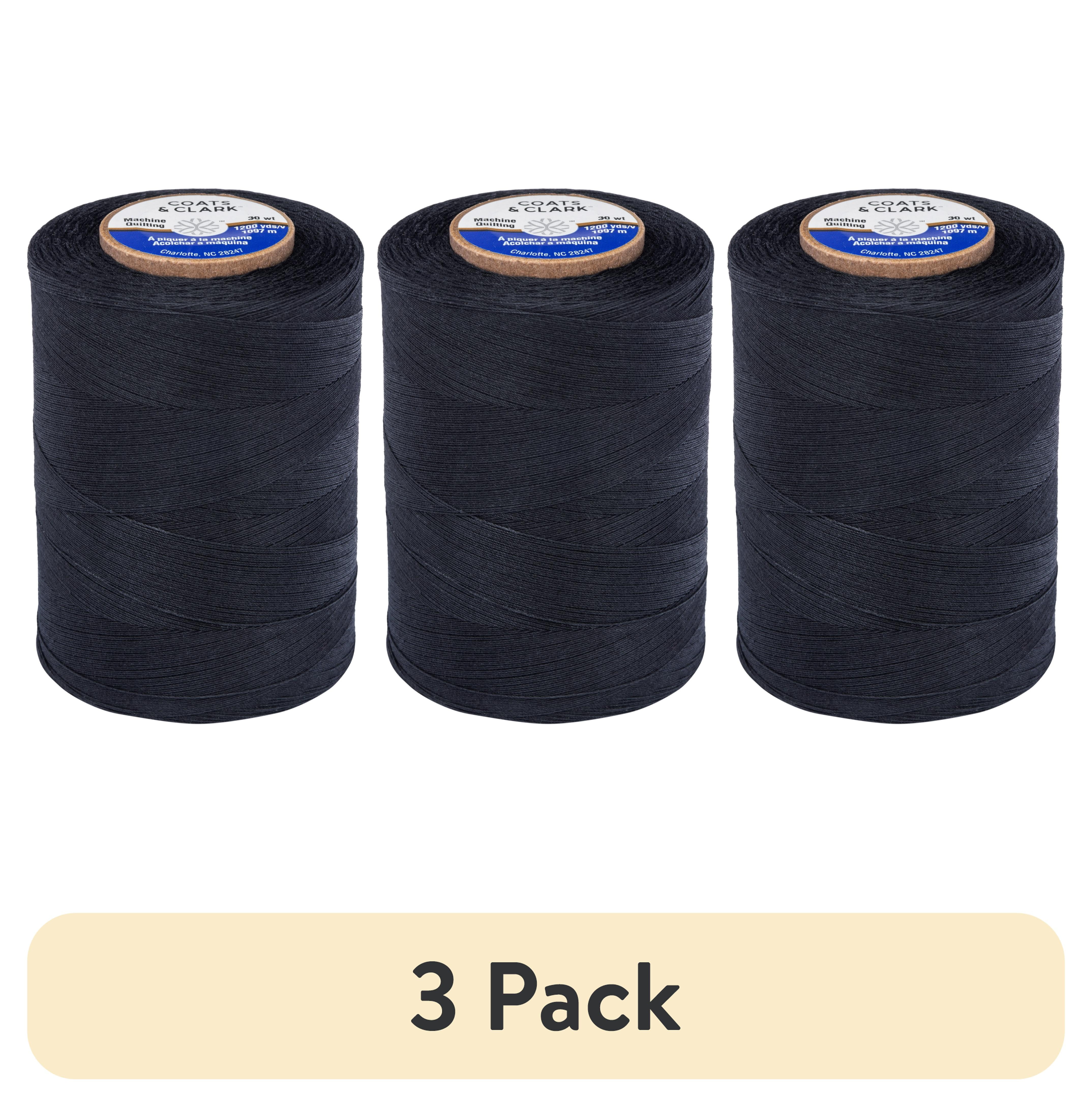 (3 pack) Coats & Clark 100% Cotton Sewing Thread, 1200 yd Size 50, Black - Walmart.com