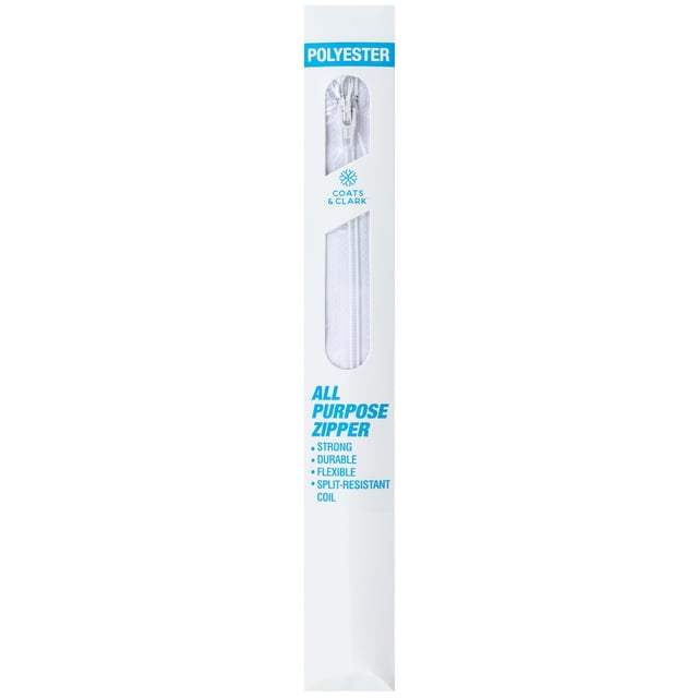 Coats & Clark 14" Polyester All-Purpose White Zipper, 1 Each - Walmart ...
