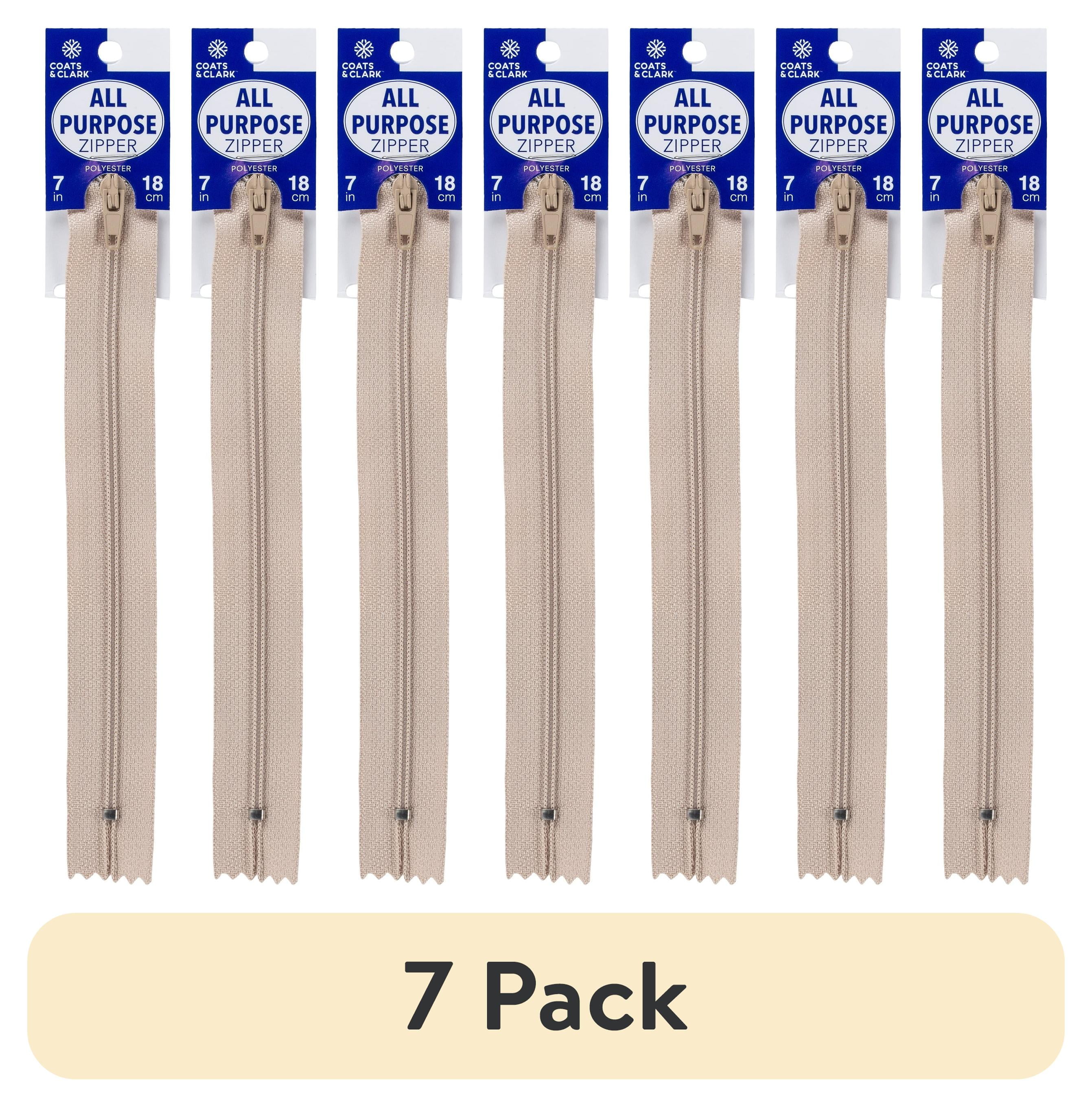 (7 pack) Coats & Clark 7" Polyester All Purpose Ecru Zipper, 1 Each ...