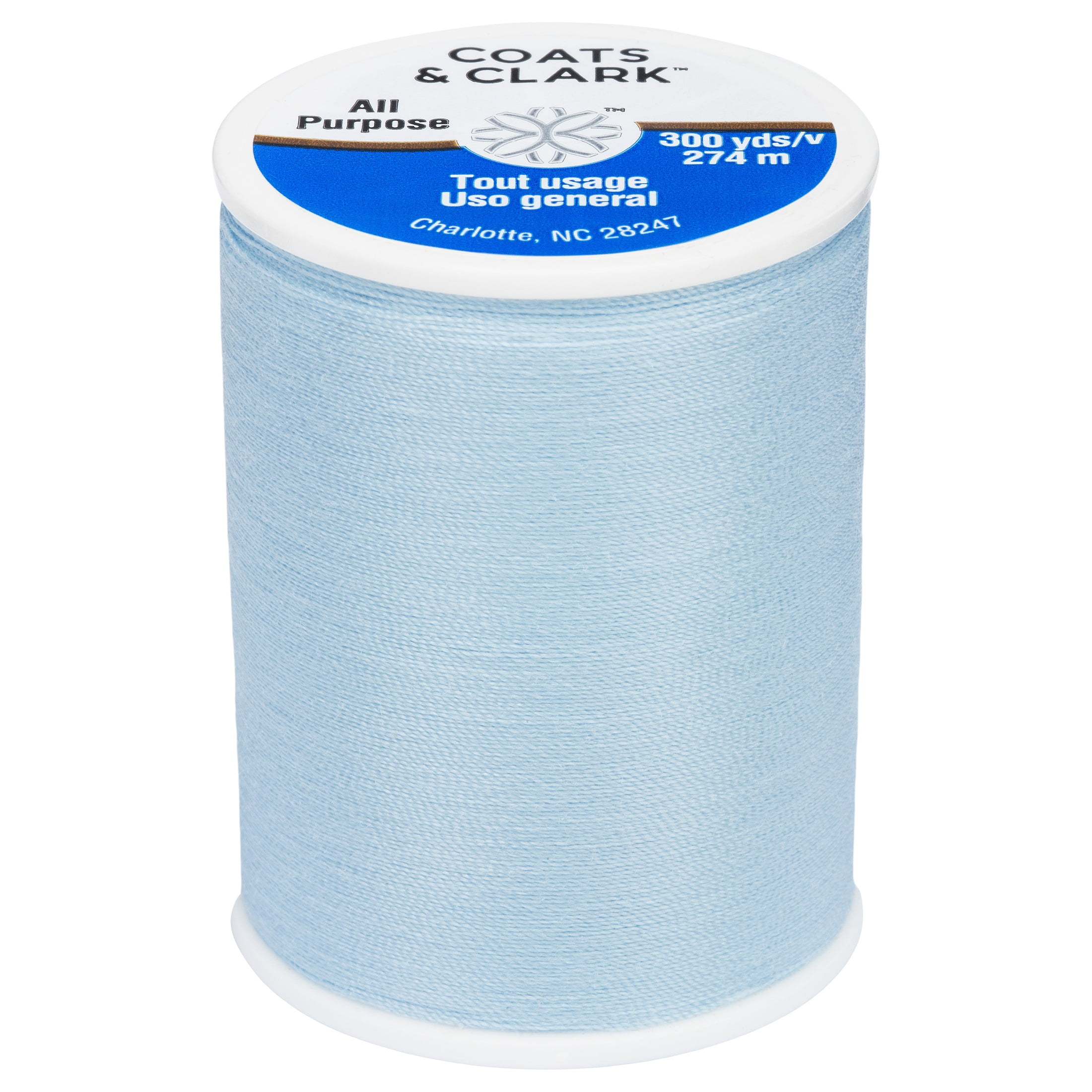 Coats & Clark All Purpose Baby Blue Polyester Thread, 300 Yards ...