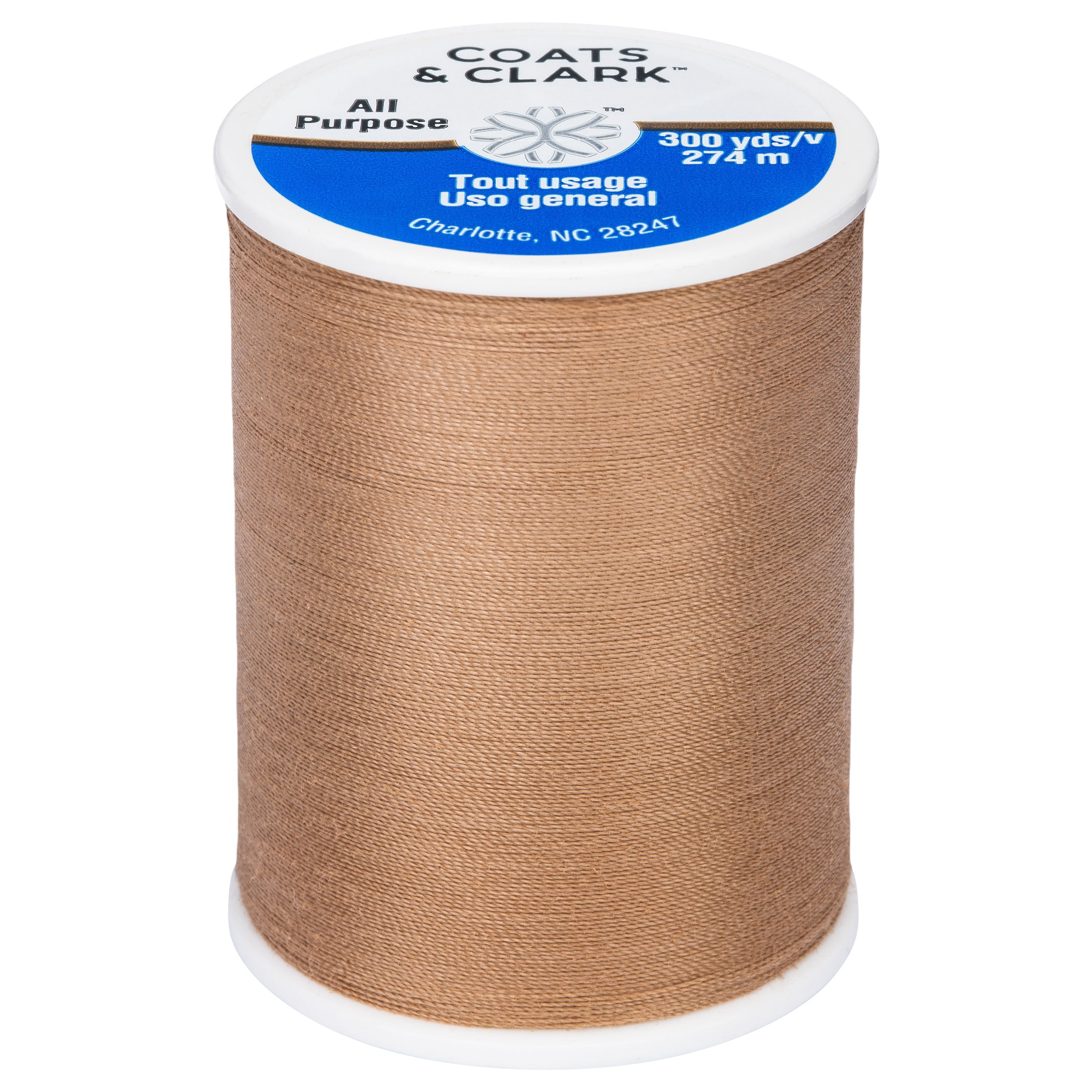 Coats & Clark All Purpose Brown Sugar Polyester Thread, 300 Yards ...