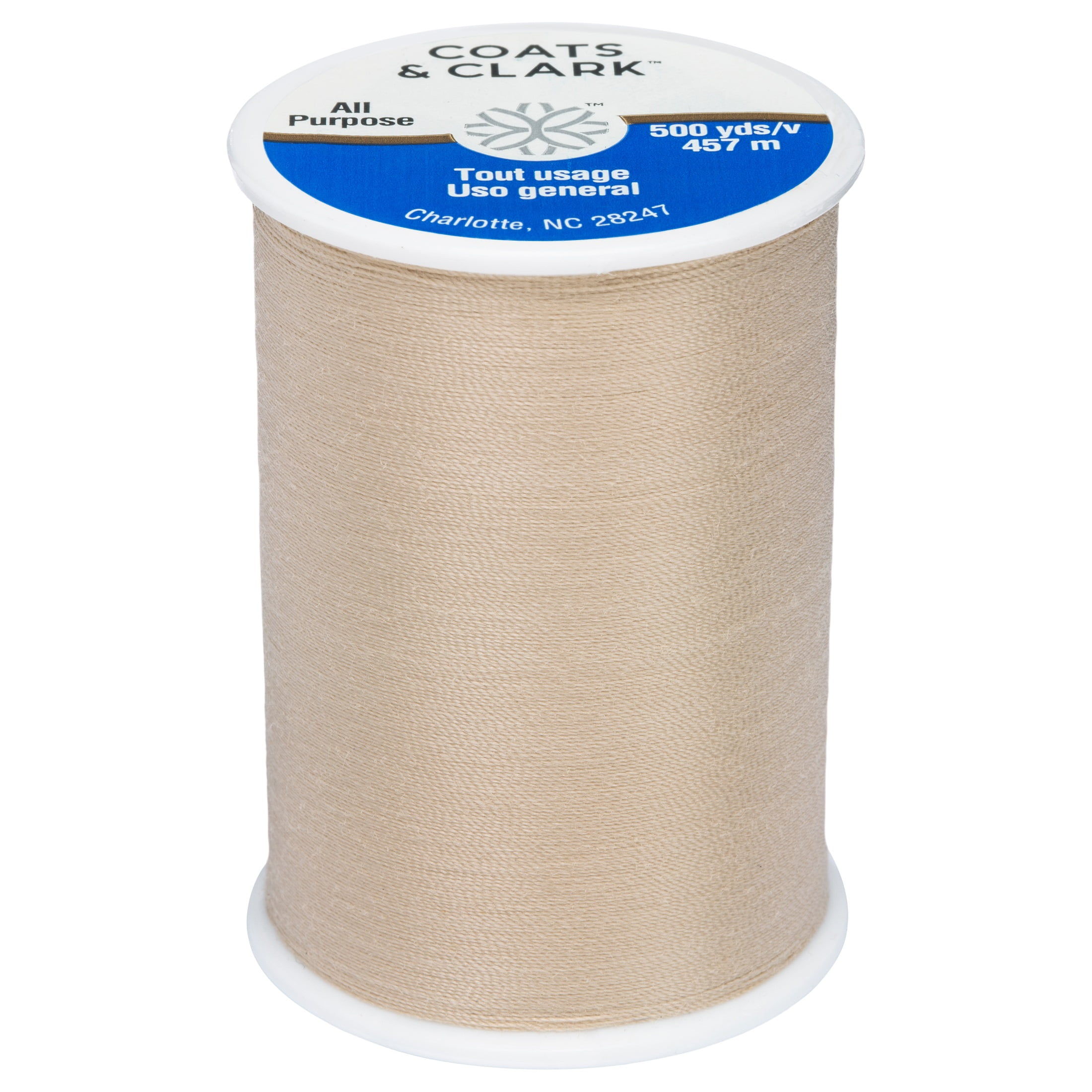 Coats & Clark All Purpose Buff Polyester Thread, 500 yards/457 meters ...