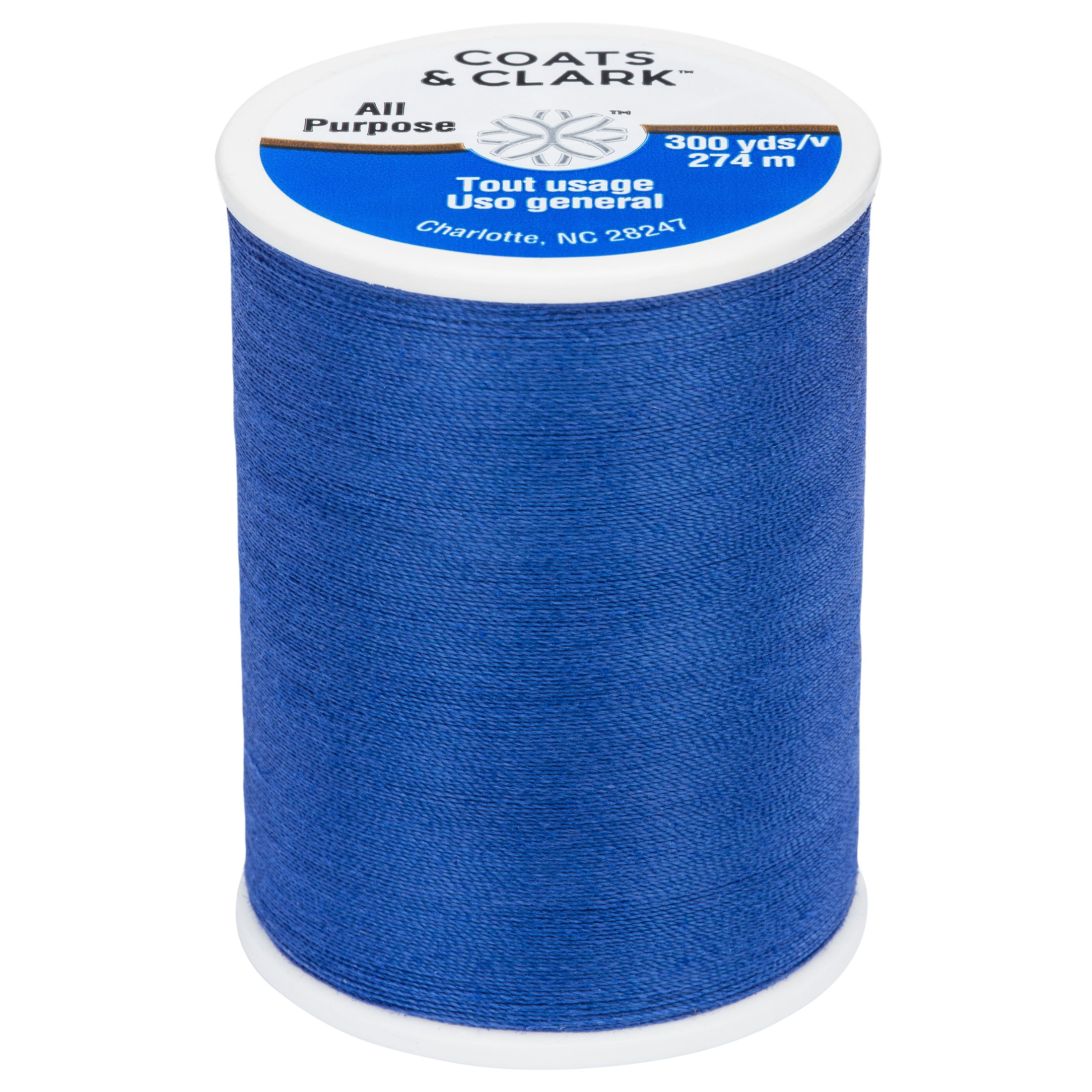 Coats & Clark All Purpose Crayon Blue Polyester Thread, 300 Yards ...