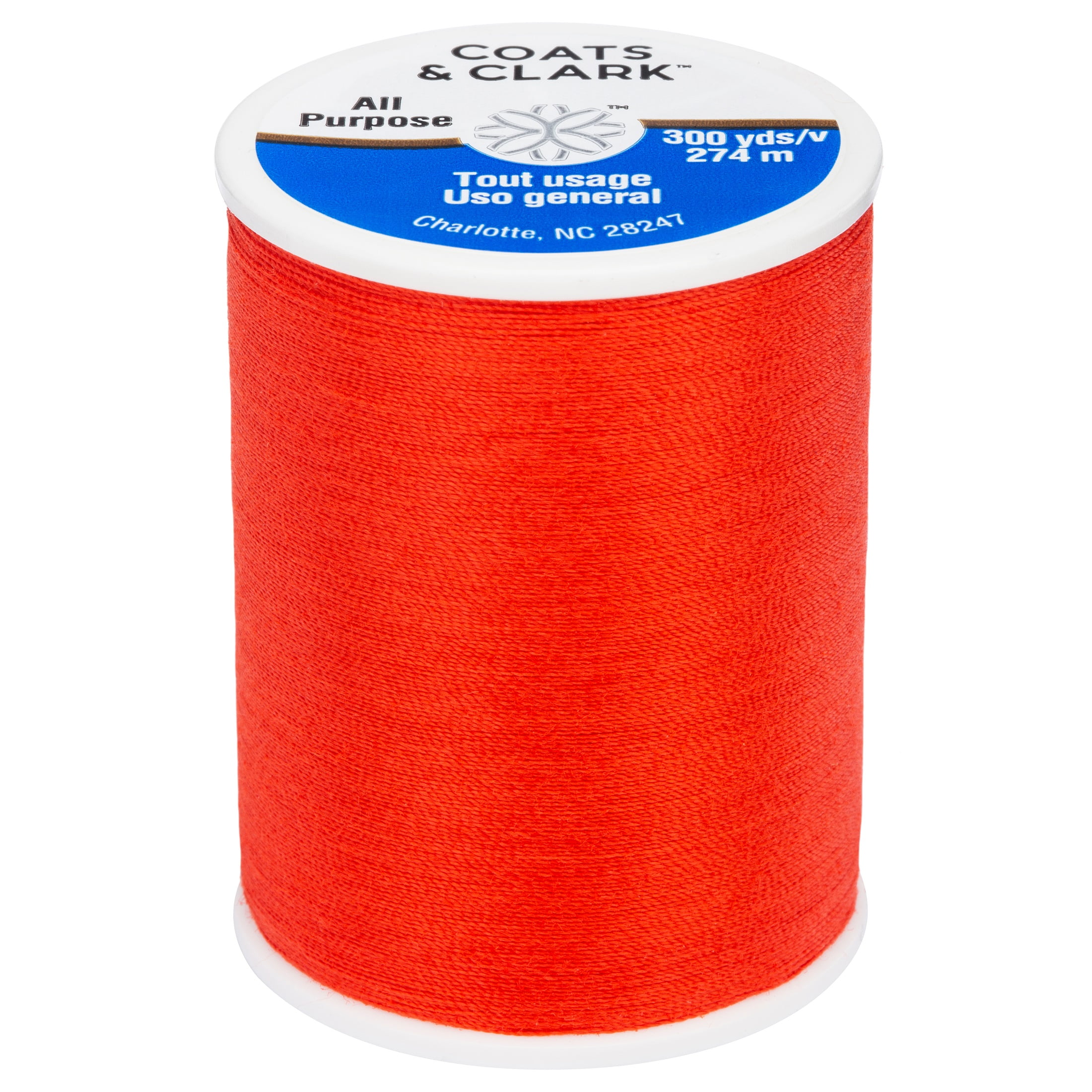 Coats & Clark All Purpose Divine Red Polyester Thread, 300 Yards ...