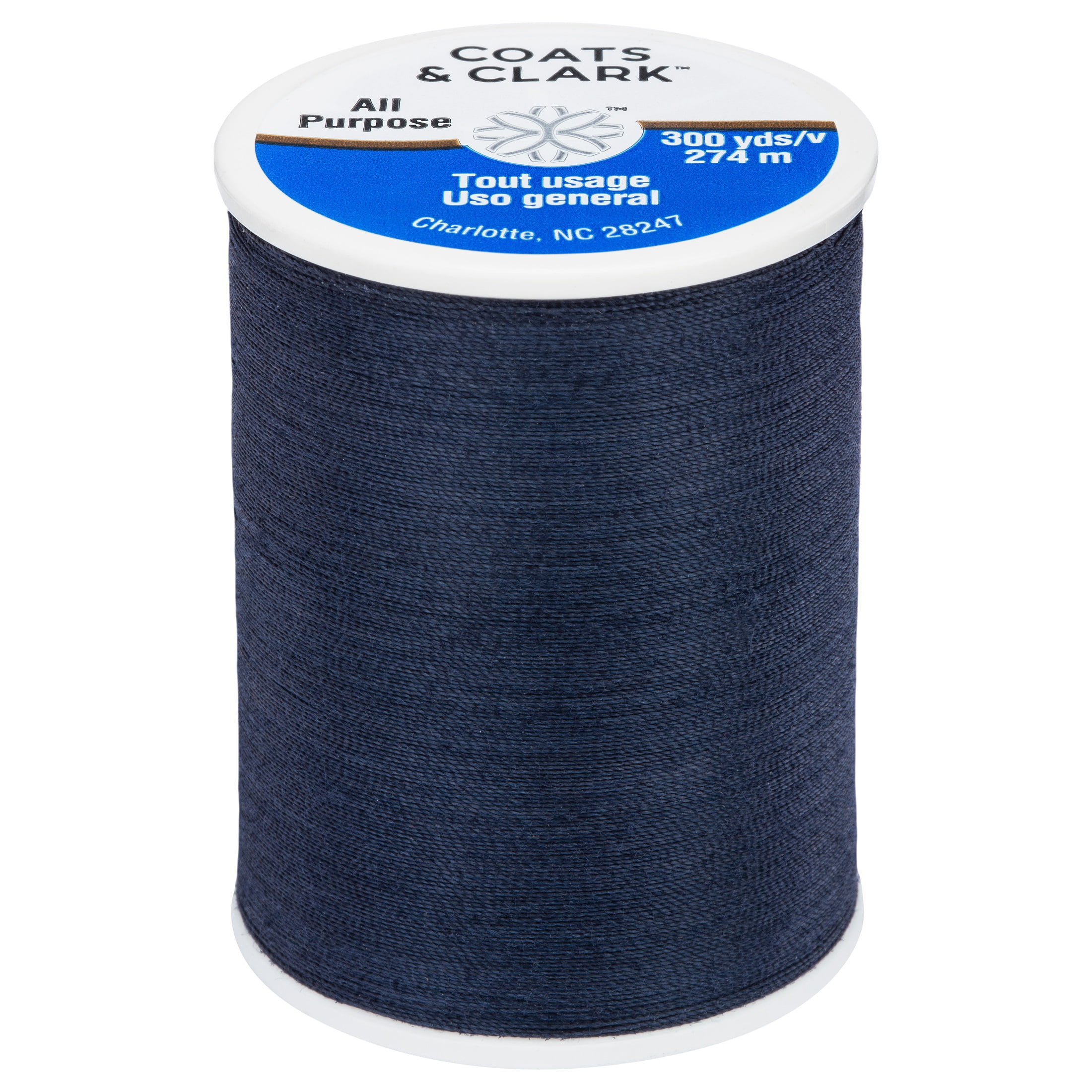 Coats & Clark All Purpose Indigo Ink Polyester Thread, 300 Yards ...