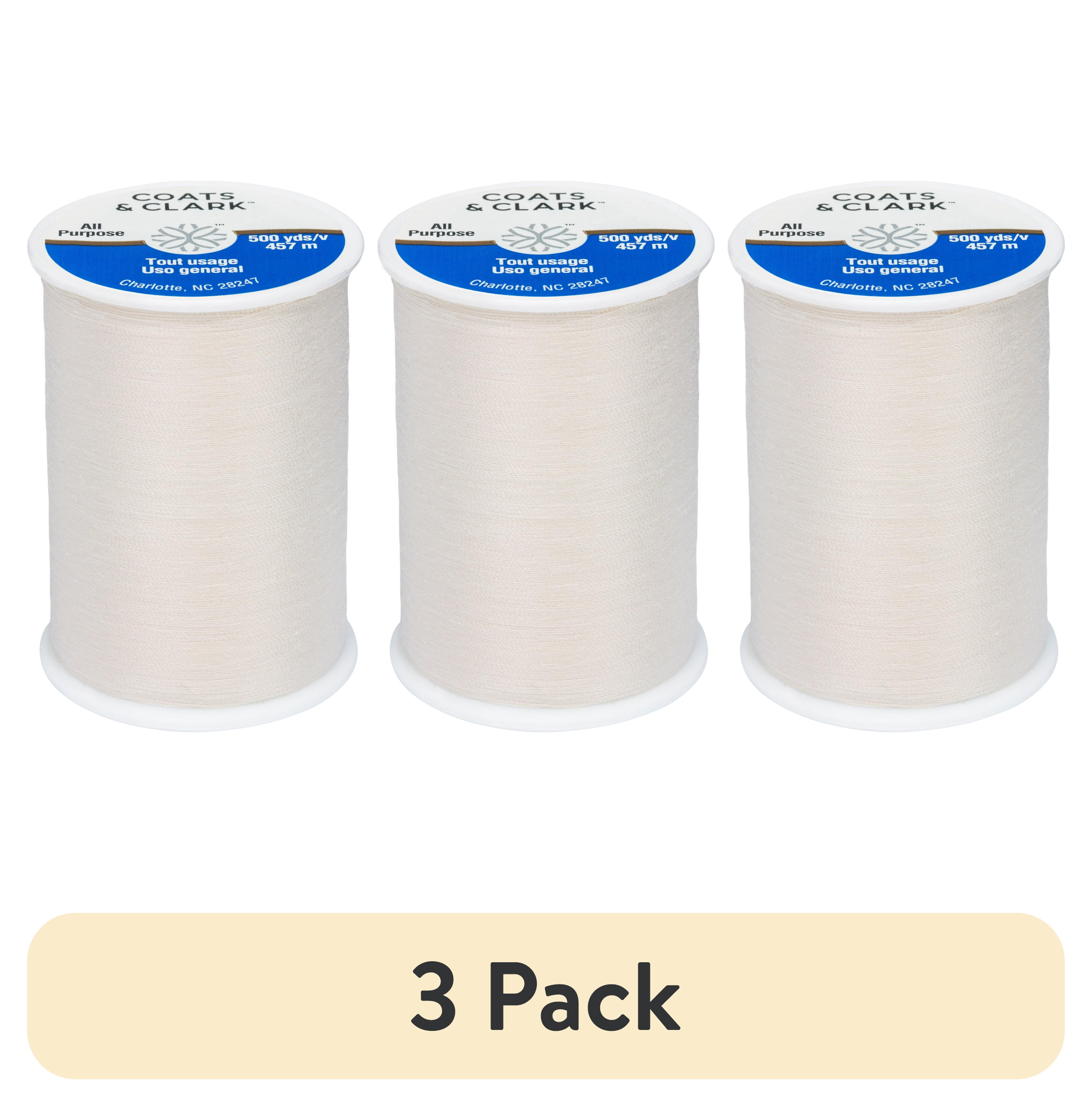 (3 pack) Coats & Clark All Purpose Natural Polyester Thread, 500 yards ...