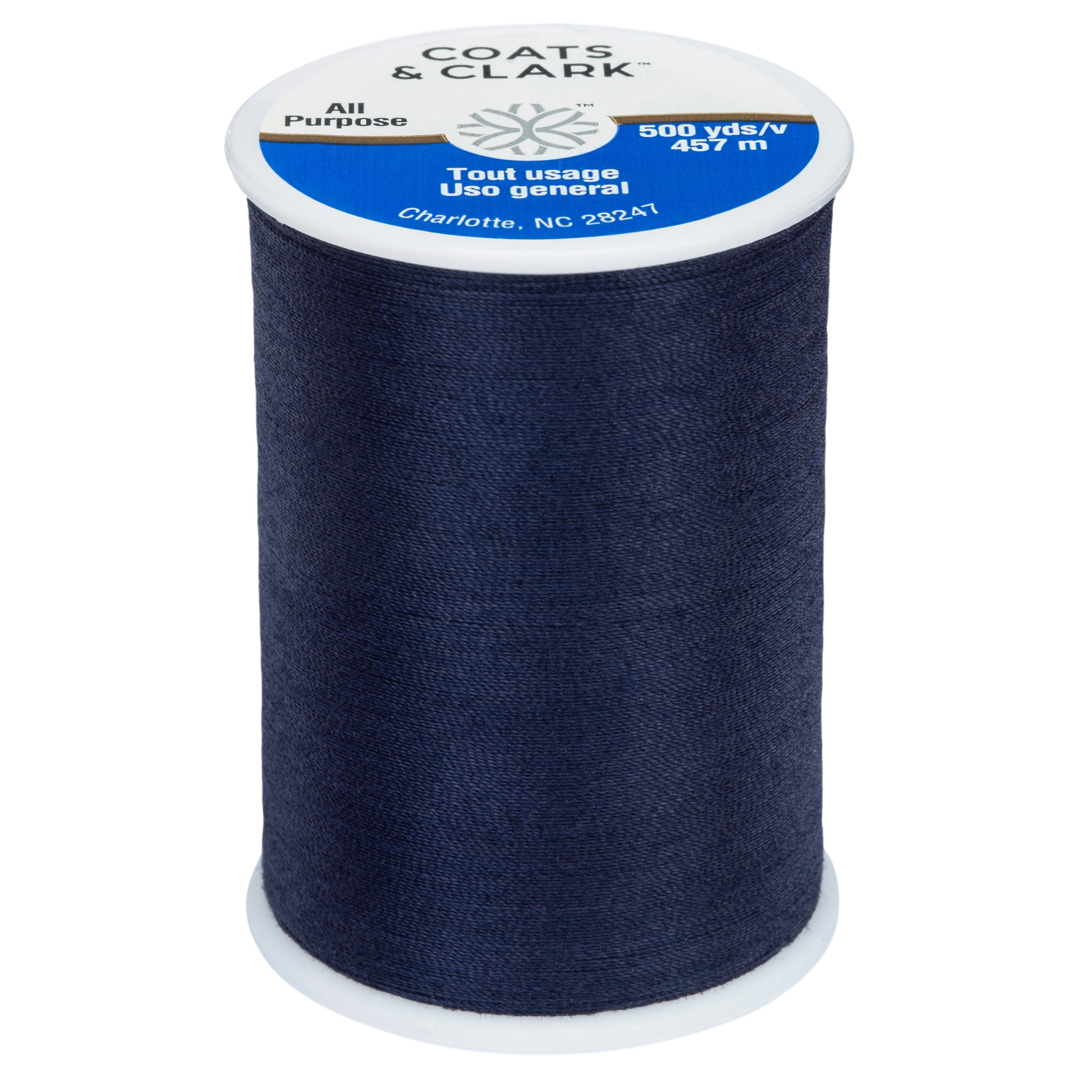 Coats & Clark All Purpose Navy Polyester Thread, 500 yards/457 meters ...