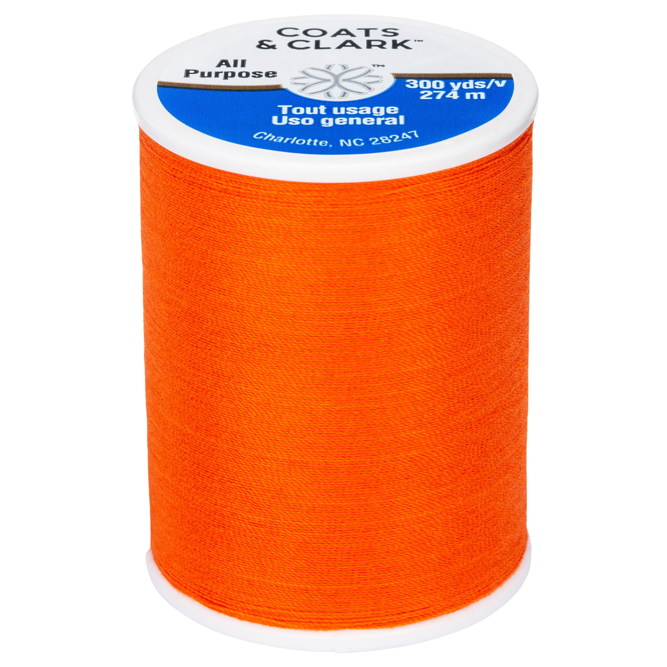 Coats & Clark All Purpose Orange Polyester Thread, 300 Yards - Walmart.com