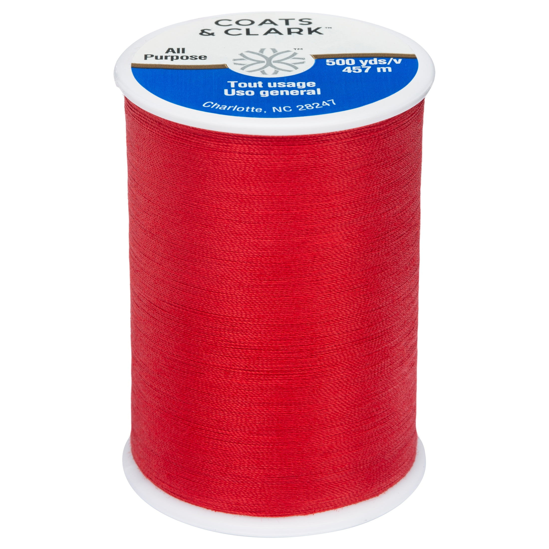 Coats & Clark All Purpose Red Polyester Thread, 500 yards/457 meters ...
