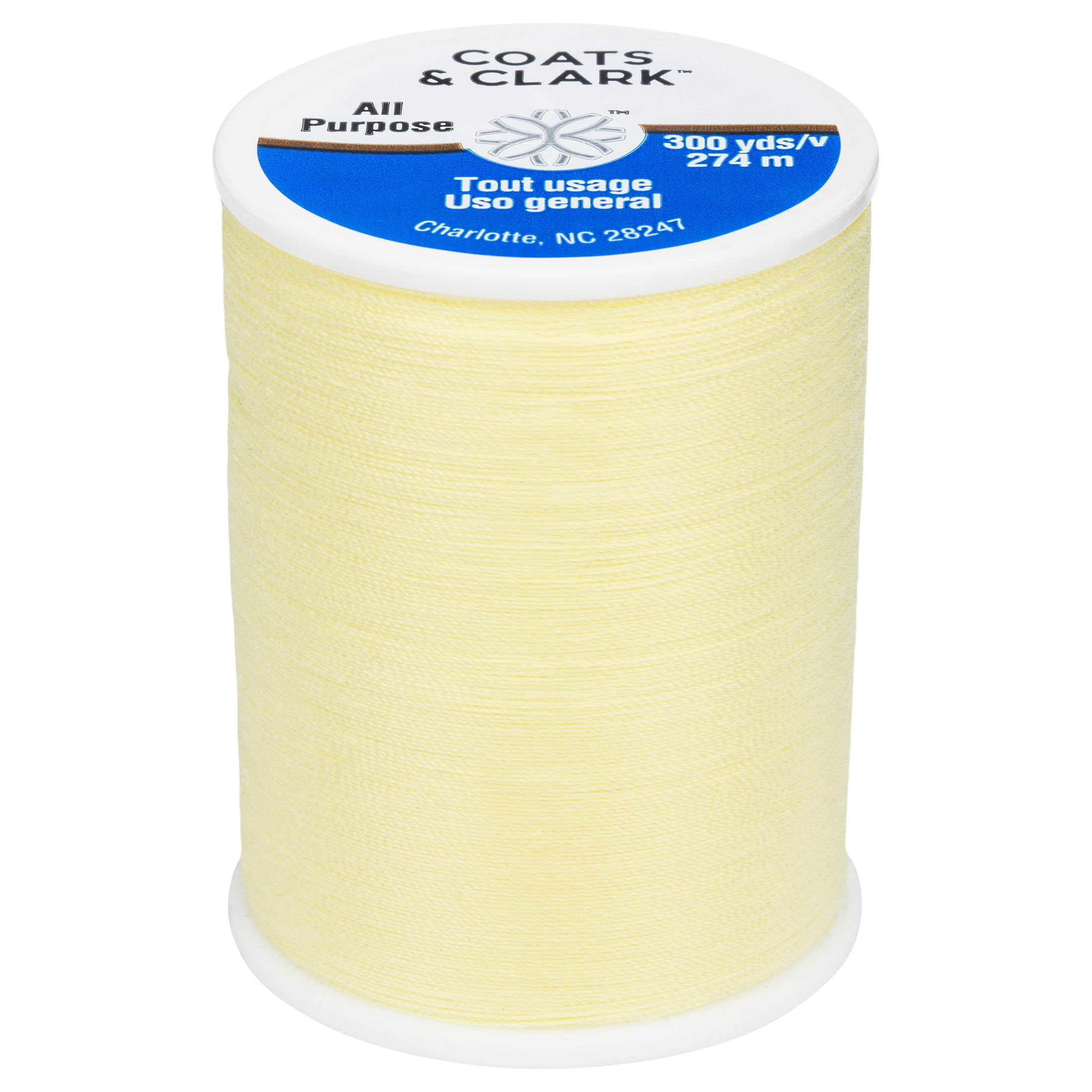 Coats & Clark All Purpose Baby Yellow Polyester Thread, 300 Yards ...