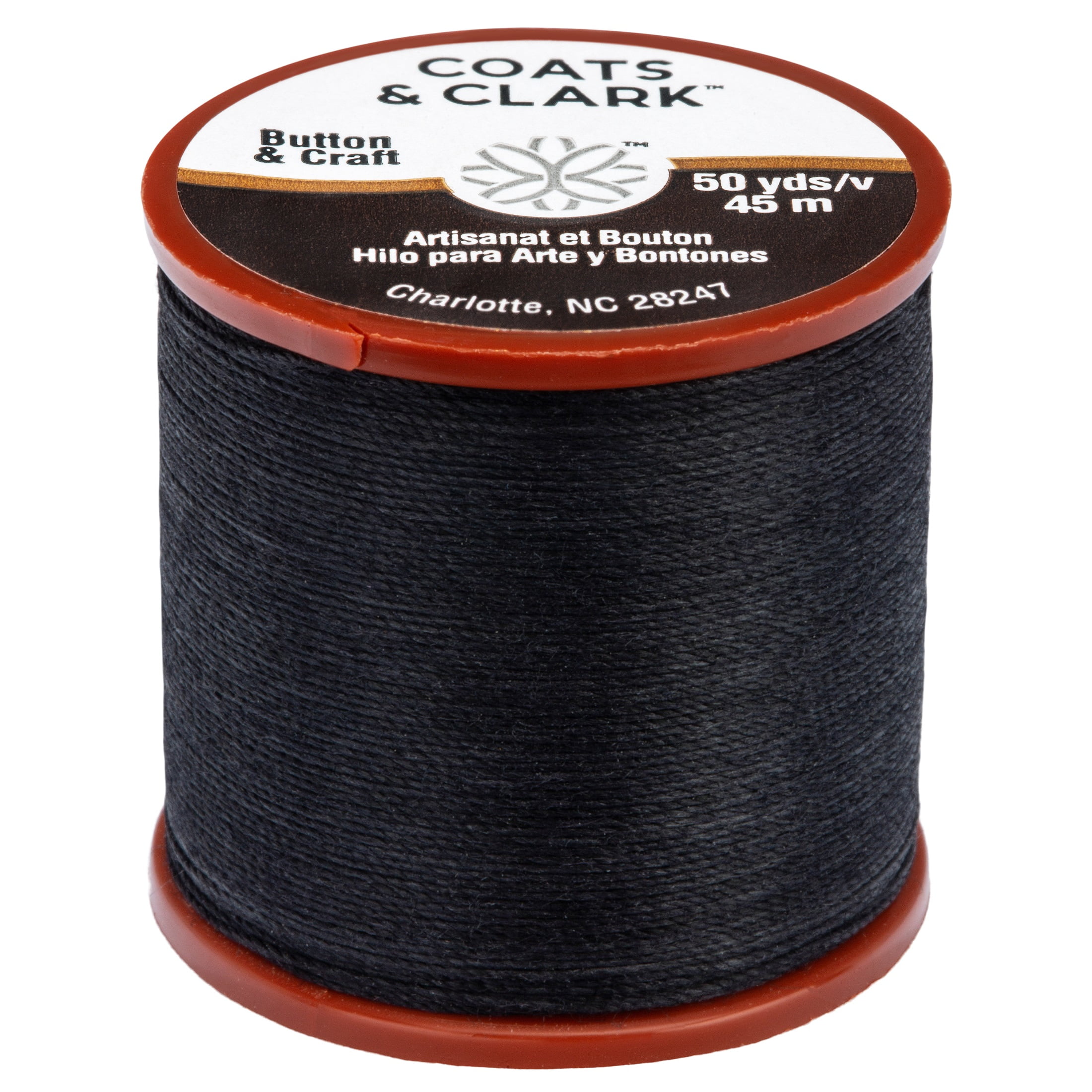 Coats & Clark Button & Craft Black Cotton/ Polyester Thread, 50 Yards ...