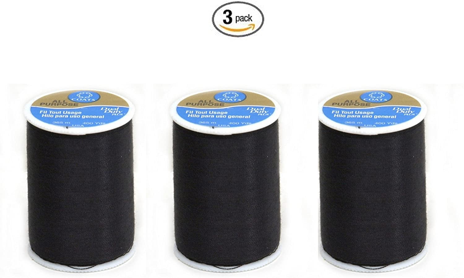Coats & Clark Dual Duty XP General Purpose Thread, 400 Yards, Black ...