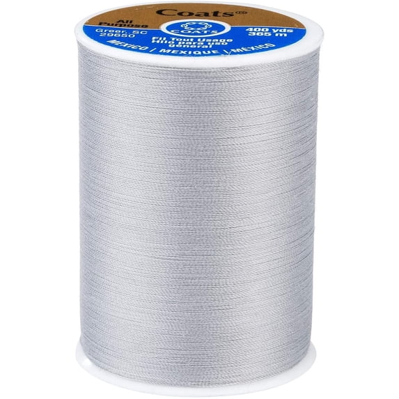 Coats & Clark All Purpose Thread 400yd-Nugrey, Polyester Cover, Sew ...