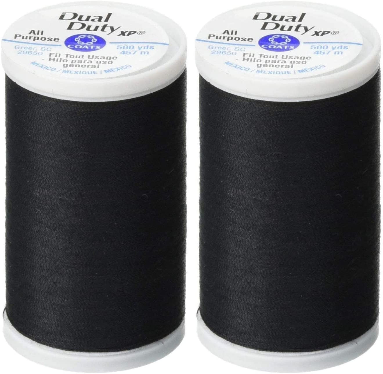 Coats & Clark Dual Duty XP General Purpose Thread, 500 Yards, Black (2 ...