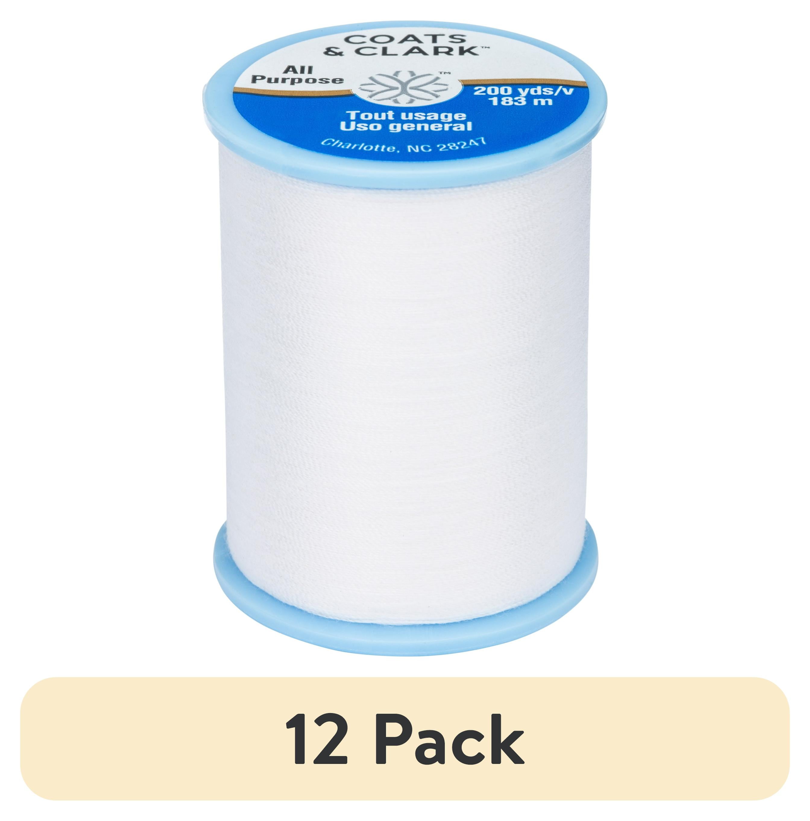 (12 pack) Coats & Clark General Purpose White Polyester Thread, 200 ...