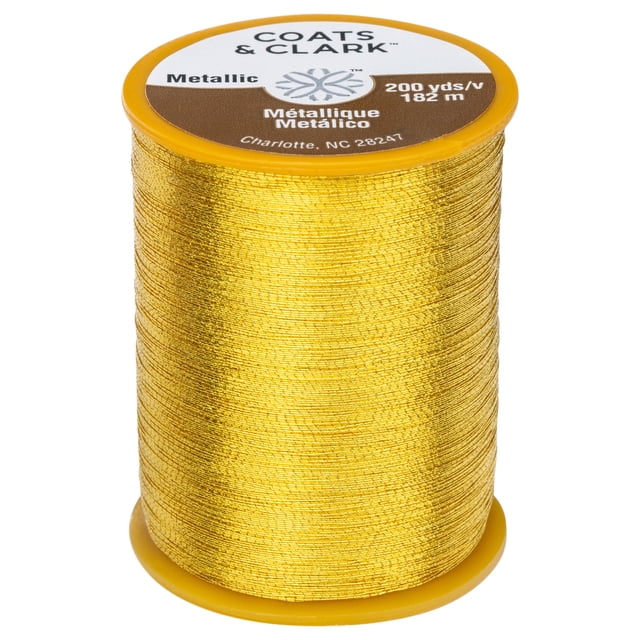 Coats & Clark Metallic Bright Gold 200 Yards Embroidery Thread ...