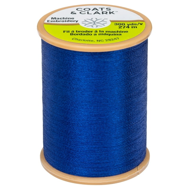 Coats & Clark Trilobal Embroidery Yale Blue Polyester Thread, 300 Yards ...