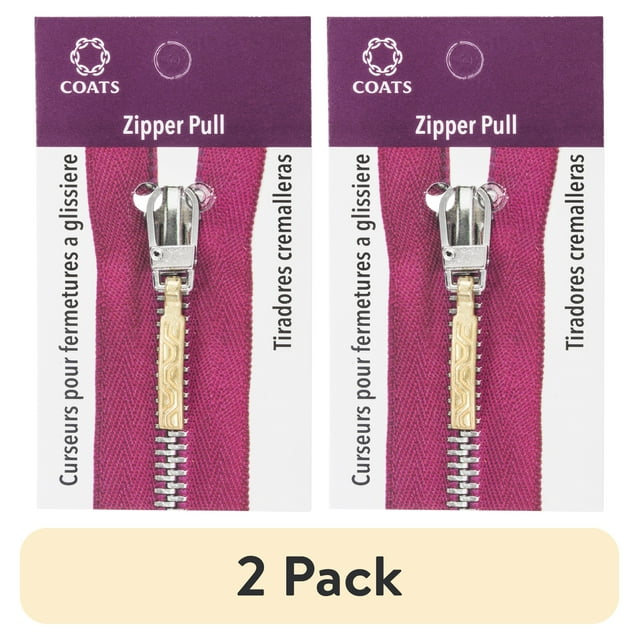 (2 pack) Coats & Clark Zipper Pulls, Metal, Gold Embossed Aztec ...