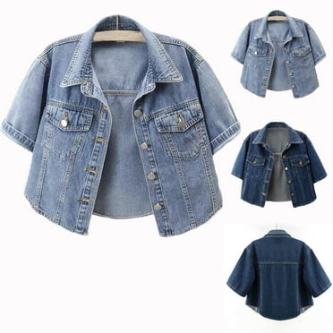 Levmjia Denim Jackets for Women Clearance Plus Size Women Denim Jacket Long Sleeve Slimming ...