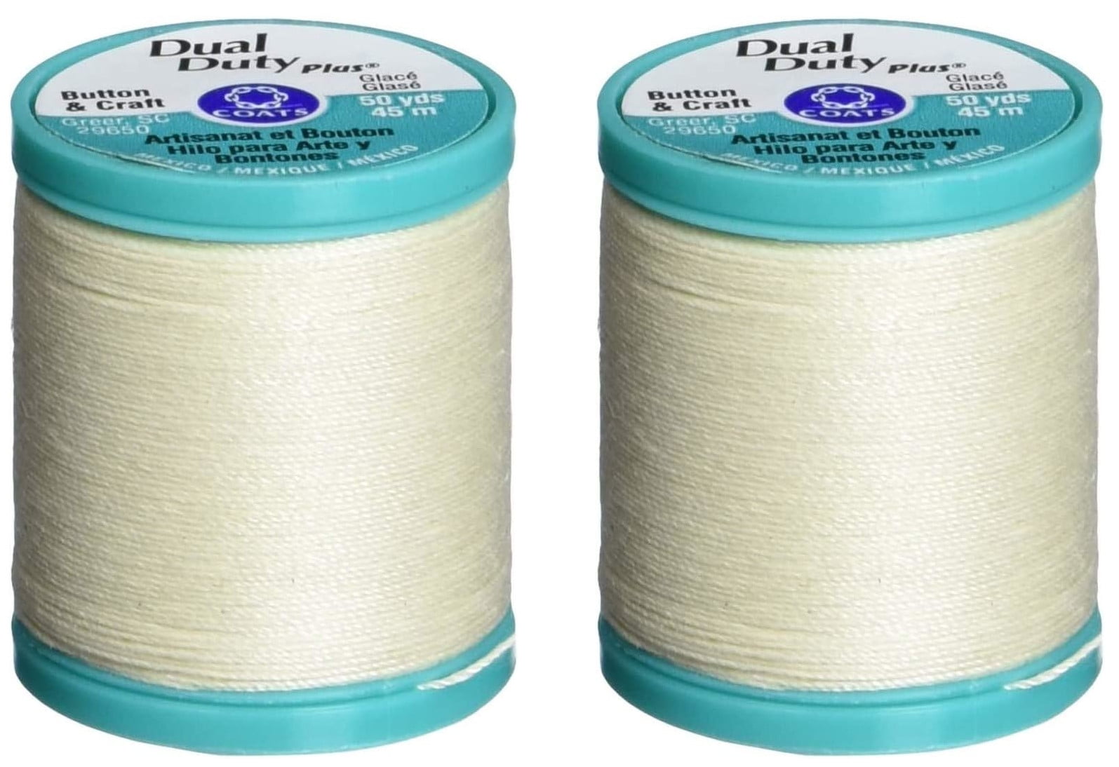 Coats Dual Duty Plus Button & Carpet Thread 50yd, Cream, 2-pack ...