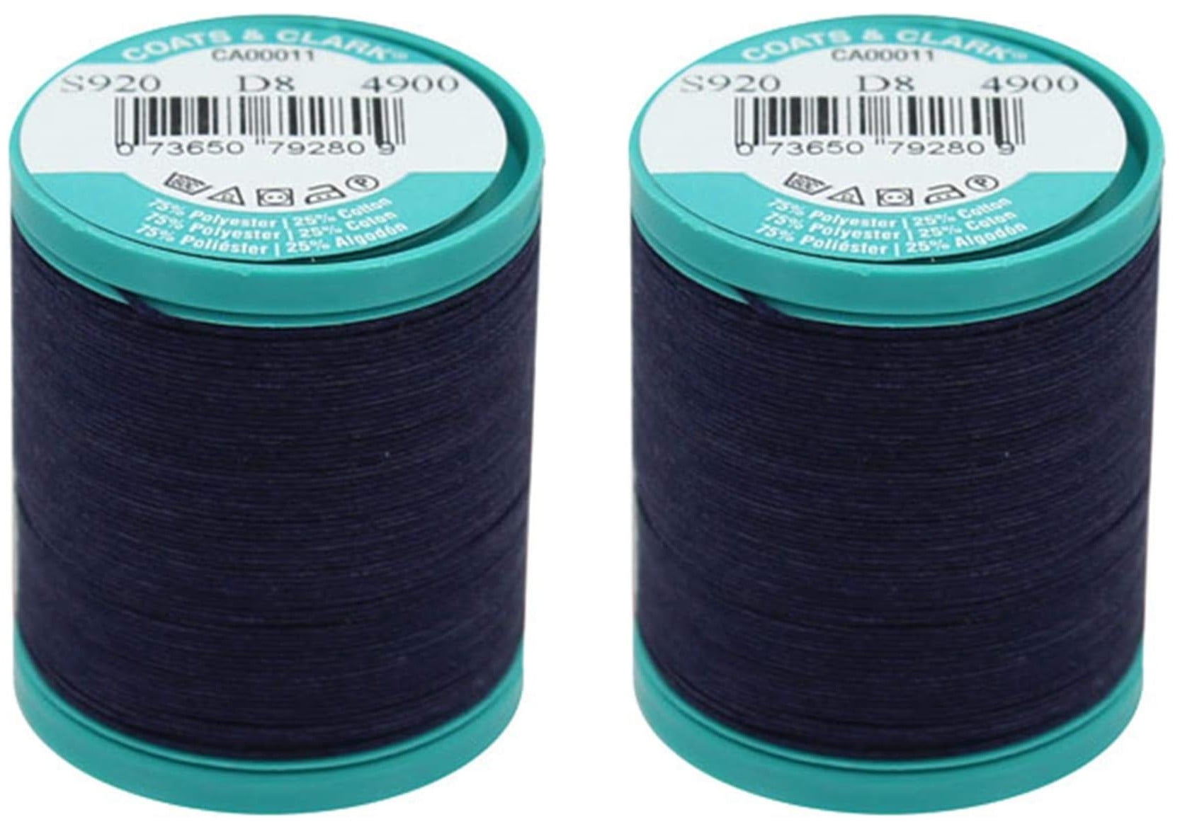 Coats Dual Duty Plus Button & Carpet Thread 50yd, Navy, 2-pack ...