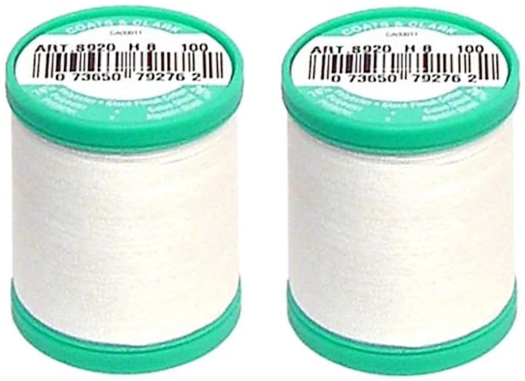 Coats Dual Duty Plus Button & Carpet Thread 50yd, White (s920-0100), 2 ...