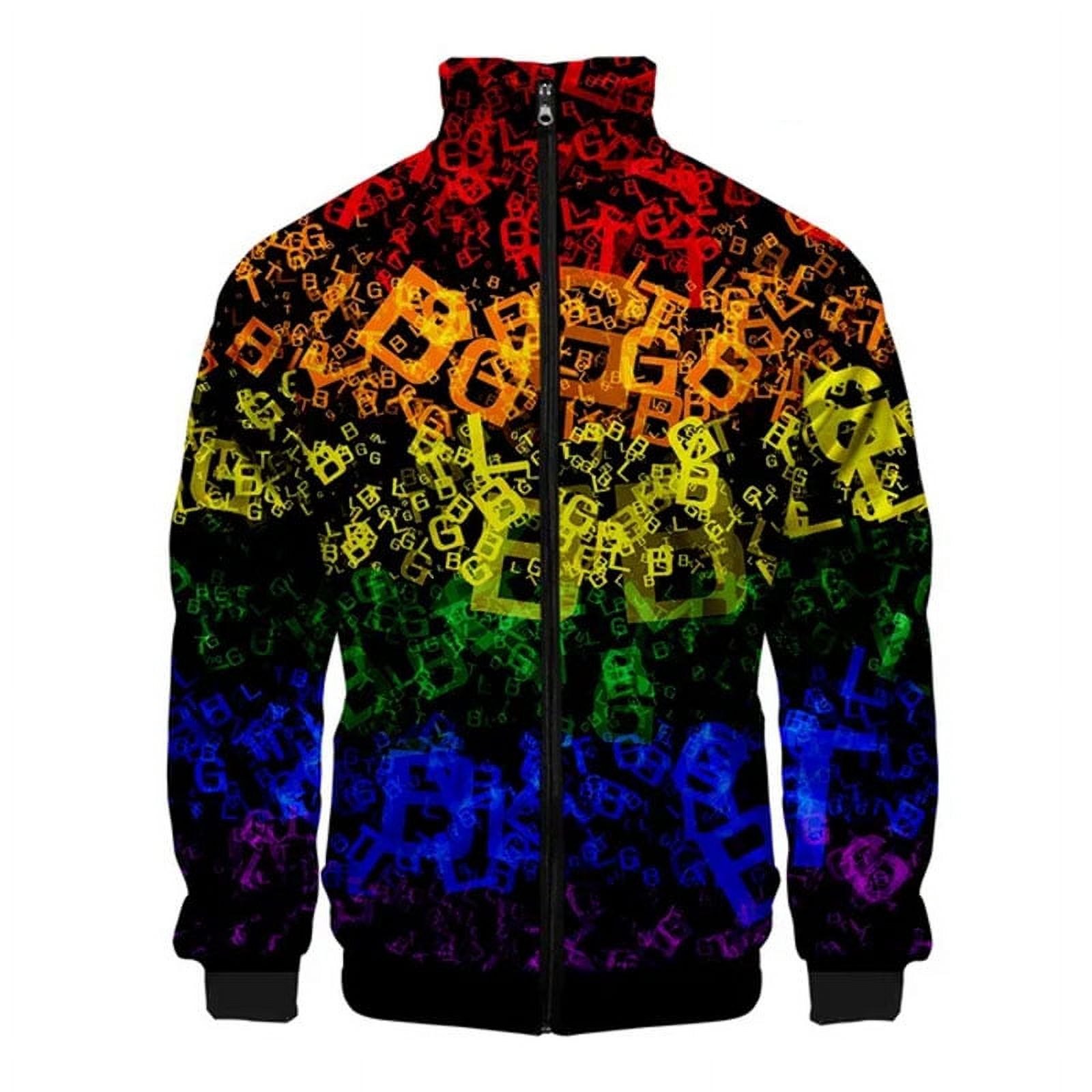 Coats Free LGBT Flag 3D Printed Zipper Jacket Long Sleeve Men Women ...