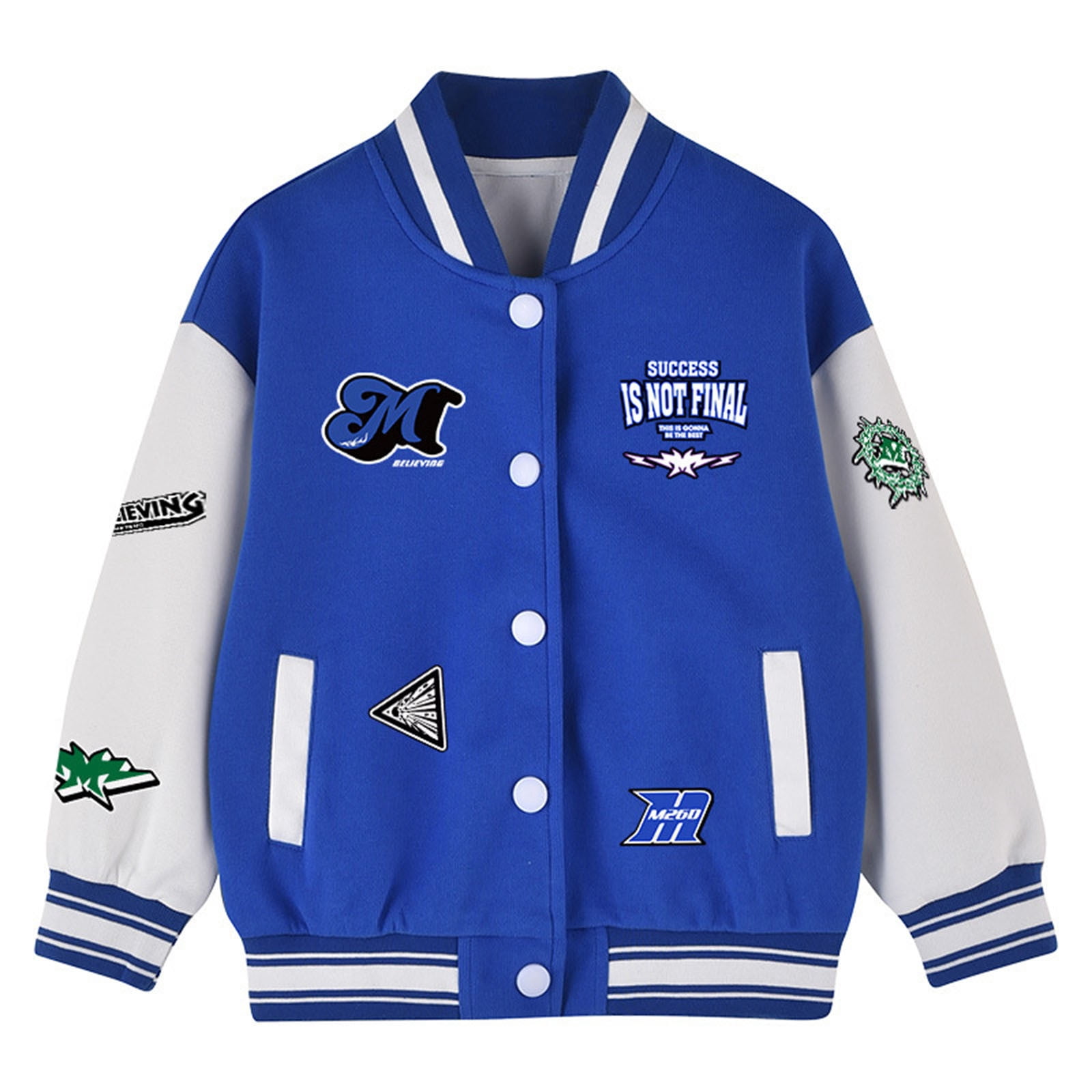 Coats for Girls Toddler Teen Fall Classic Varsity Jacket Uniform Style ...