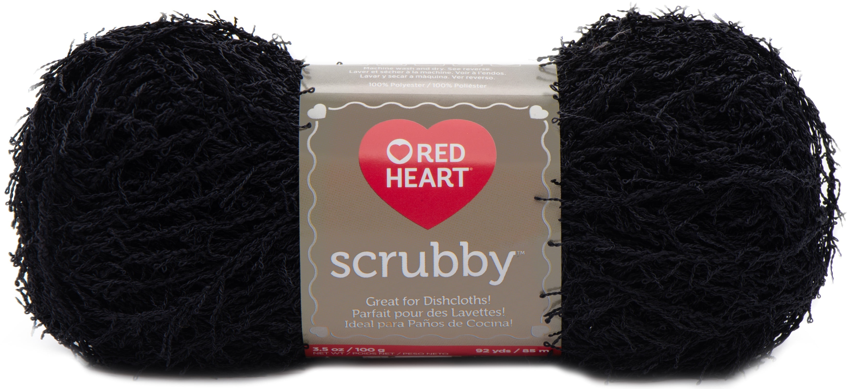 Red Heart Scrubby Yarn-Black - Walmart.com