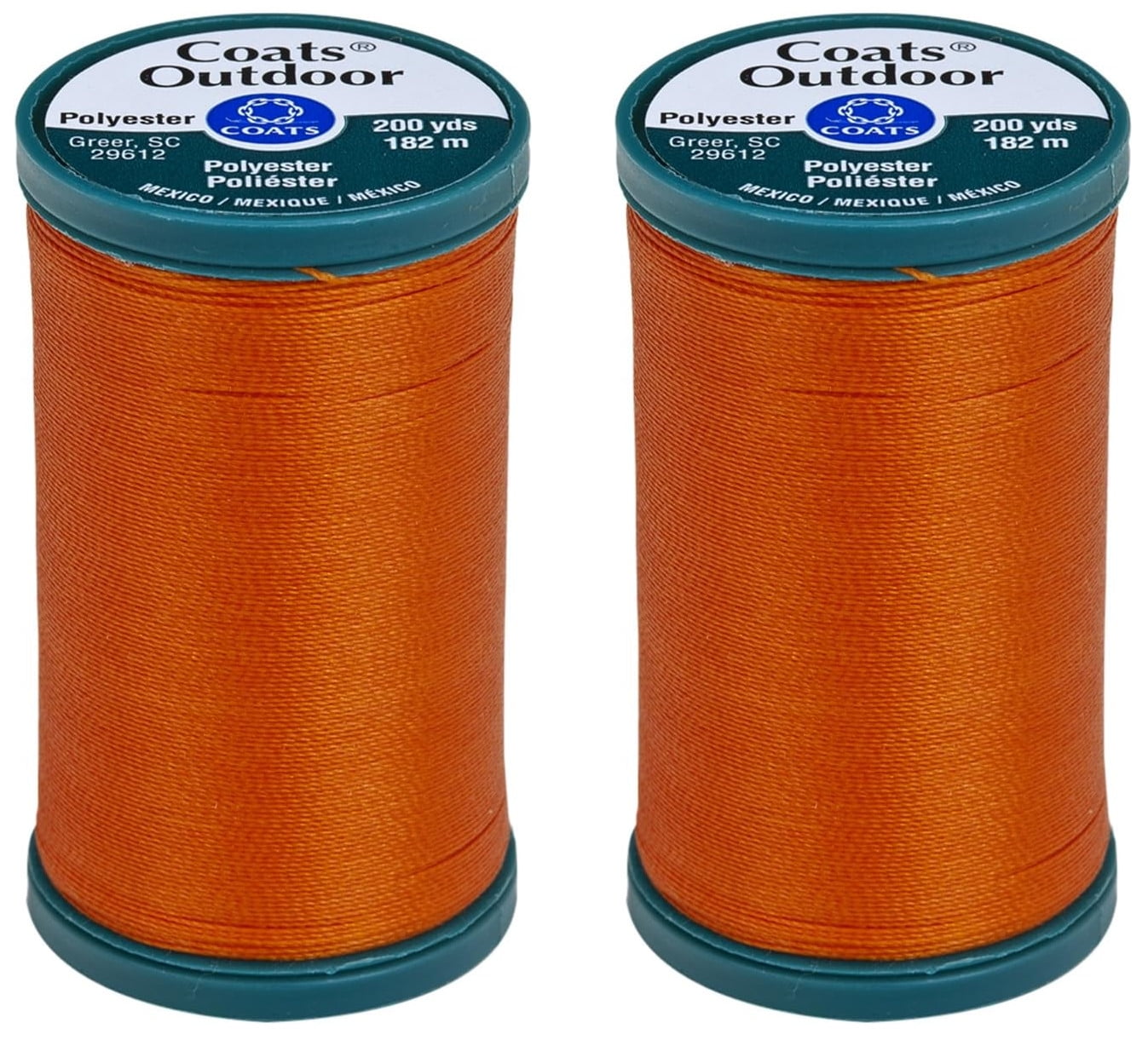 Coats Outdoor Living Thread 200yd, Tangerine (S971-7630), 2-pack - Walmart.com