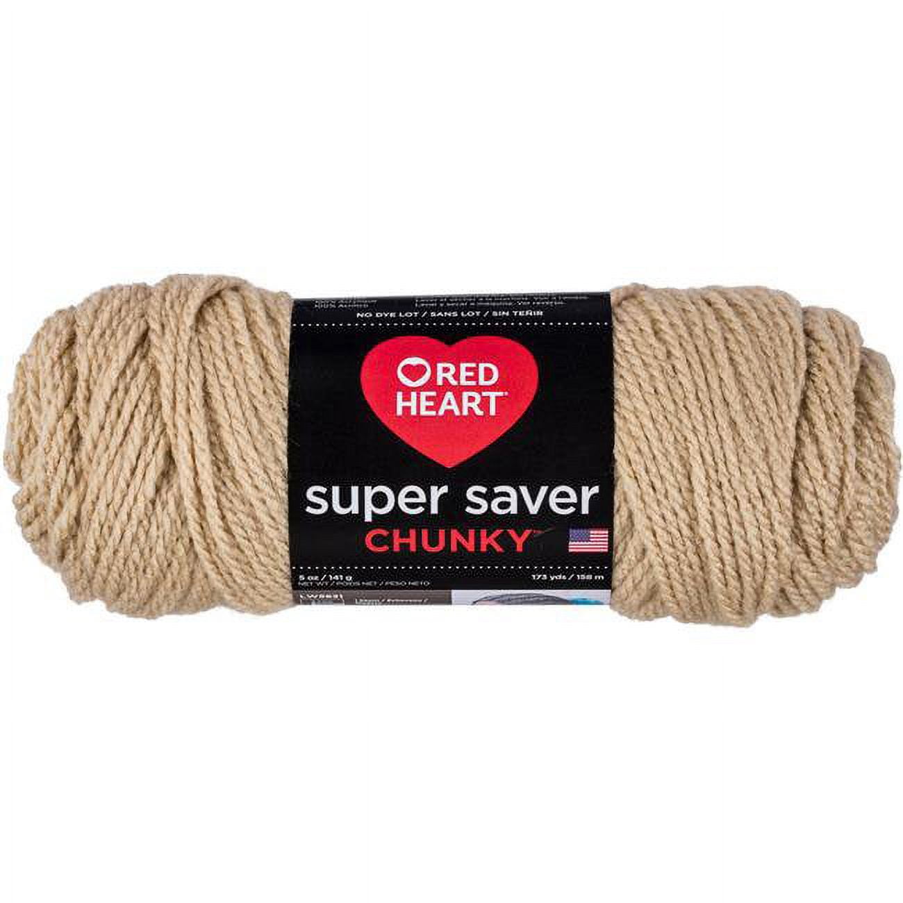 Coats Yarn E306-0334 Red Heart Super Saver Yarn Chunky, Buff - Walmart.com