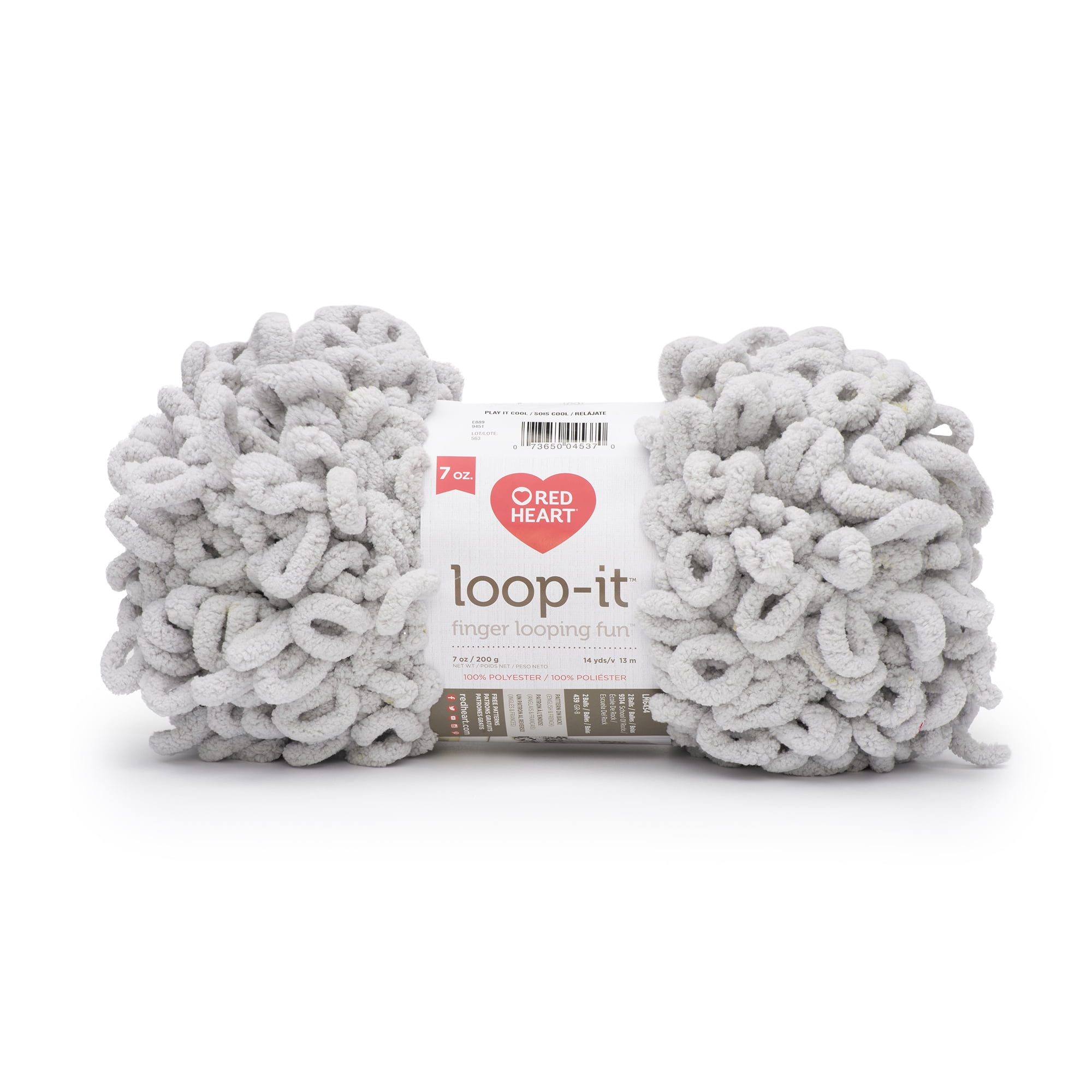 Coats Yarn E889-0441 Light Gray - Loop It Yarn - 200 g - Walmart.com