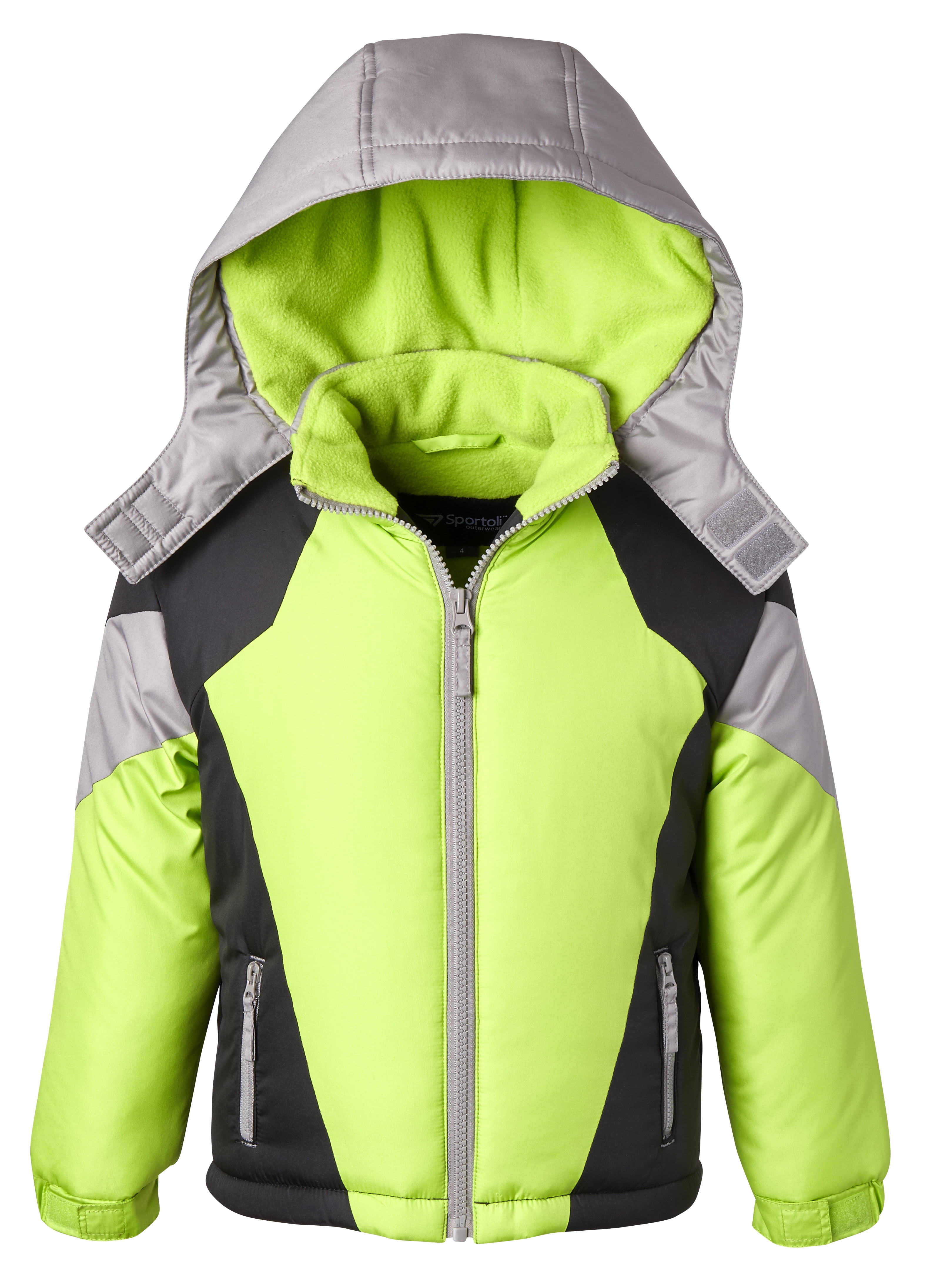 Coats for Boys Fleece Lined Snowboard Hooded Colorblock Winter Puffer ...