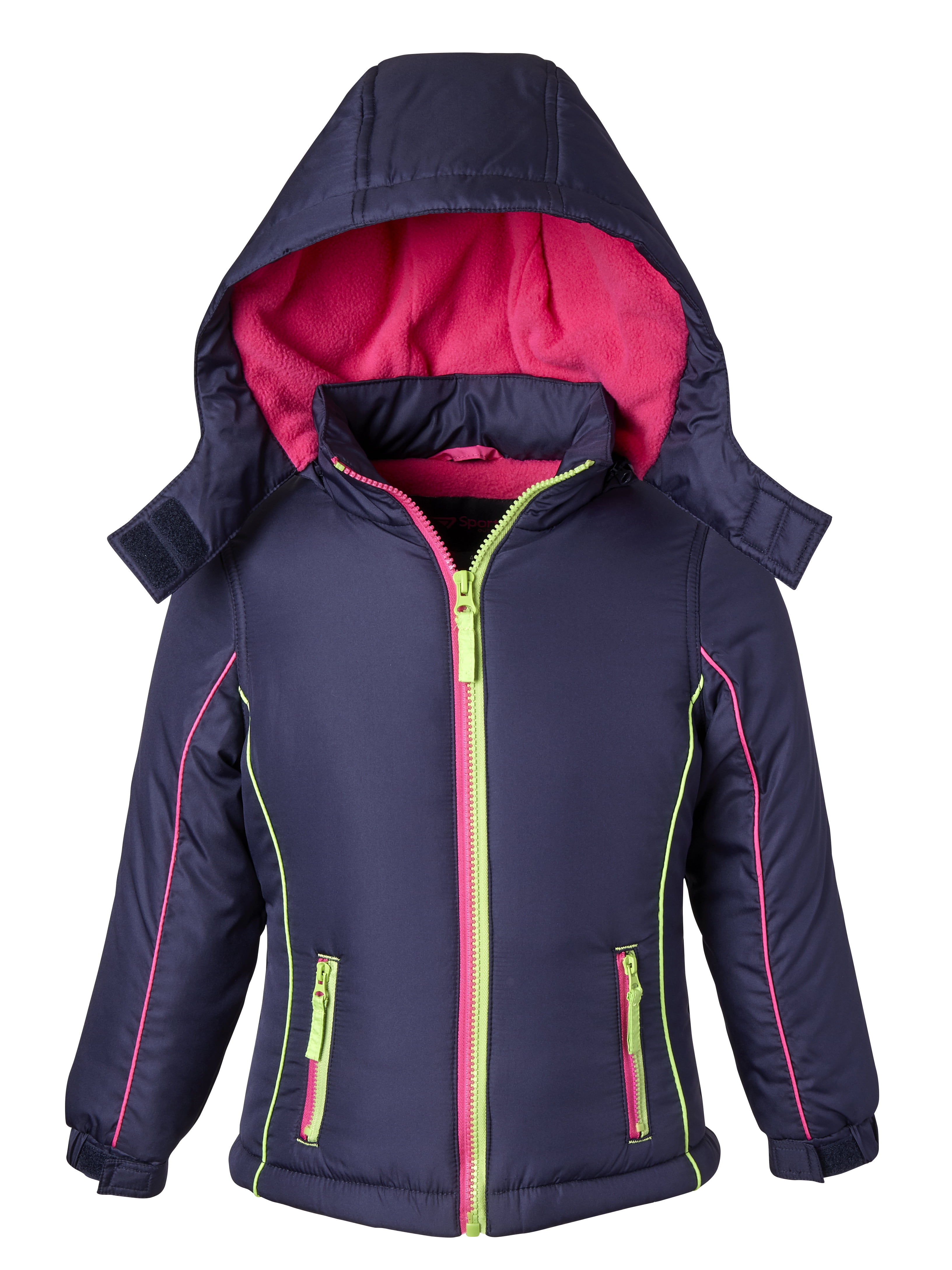 Coats for Girls Fleece Lined Hooded Colorblock Winter Puffer Jacket ...