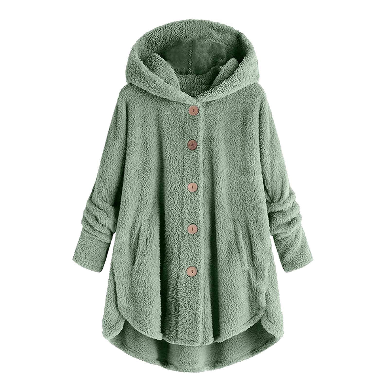 Coats for Teen Girls Trendy Oversized Cute Casual Solid Color Hooded ...