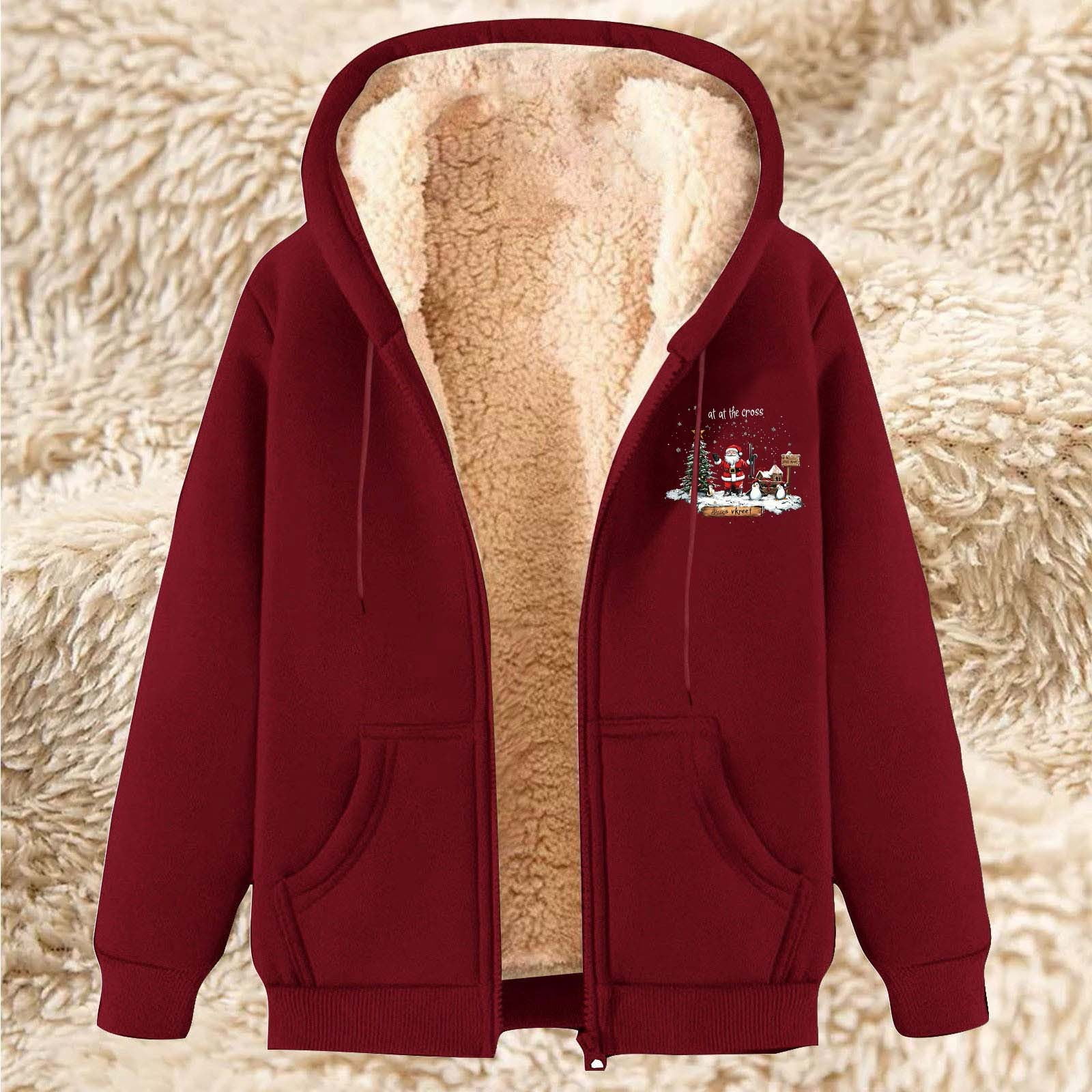 Coats for Women Christmas Print Lapel Buttons Loose Sleeved Suit Jacket ...