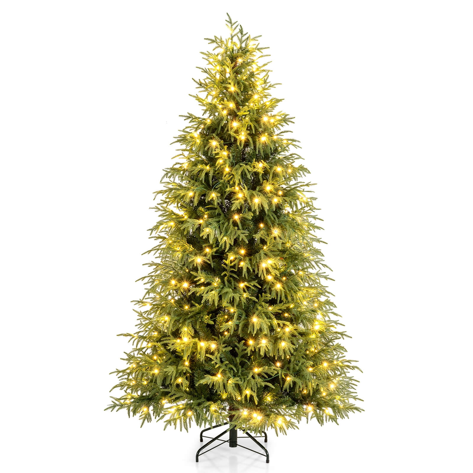 Coatway 7 FT Artificial Pre-Lit Christmas Tree with 400 Warm White LED ...