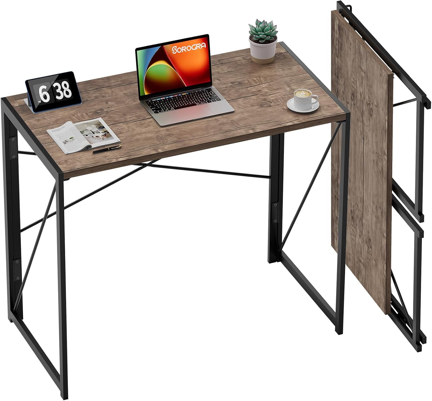 Coavas Small Folding Desk 31.5 inch Foldable Computer Desks, Spaces ...