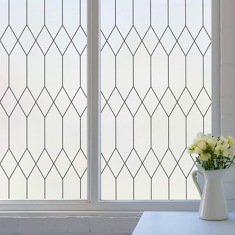 Coavas Window Privacy Film Frosted Glass Window Clings Decorative ...