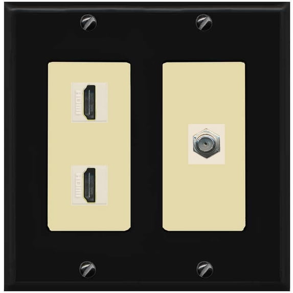Coax 2 HDMI Wall Plate-2 Gang Black/Ivory - Walmart.com