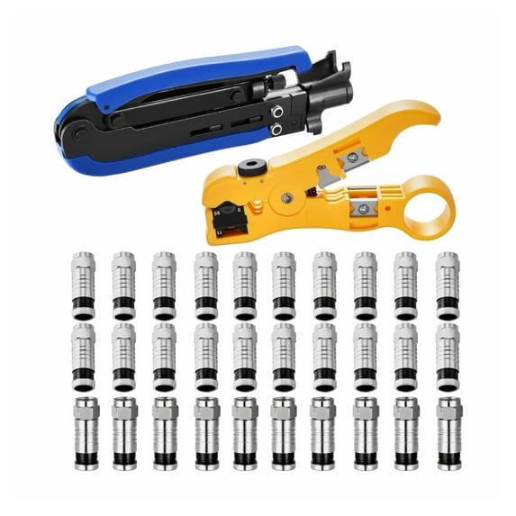 Coax Cable Crimper Kit Coaxial Cable Compression Tool Kit with Crimp ...