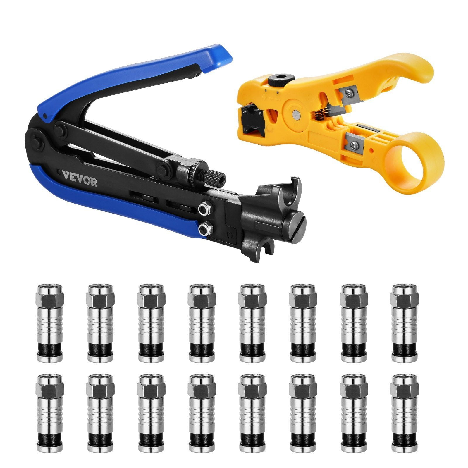 Coax Cable Crimper Kit Coaxial Cable Compression Tool Kit with Crimp ...