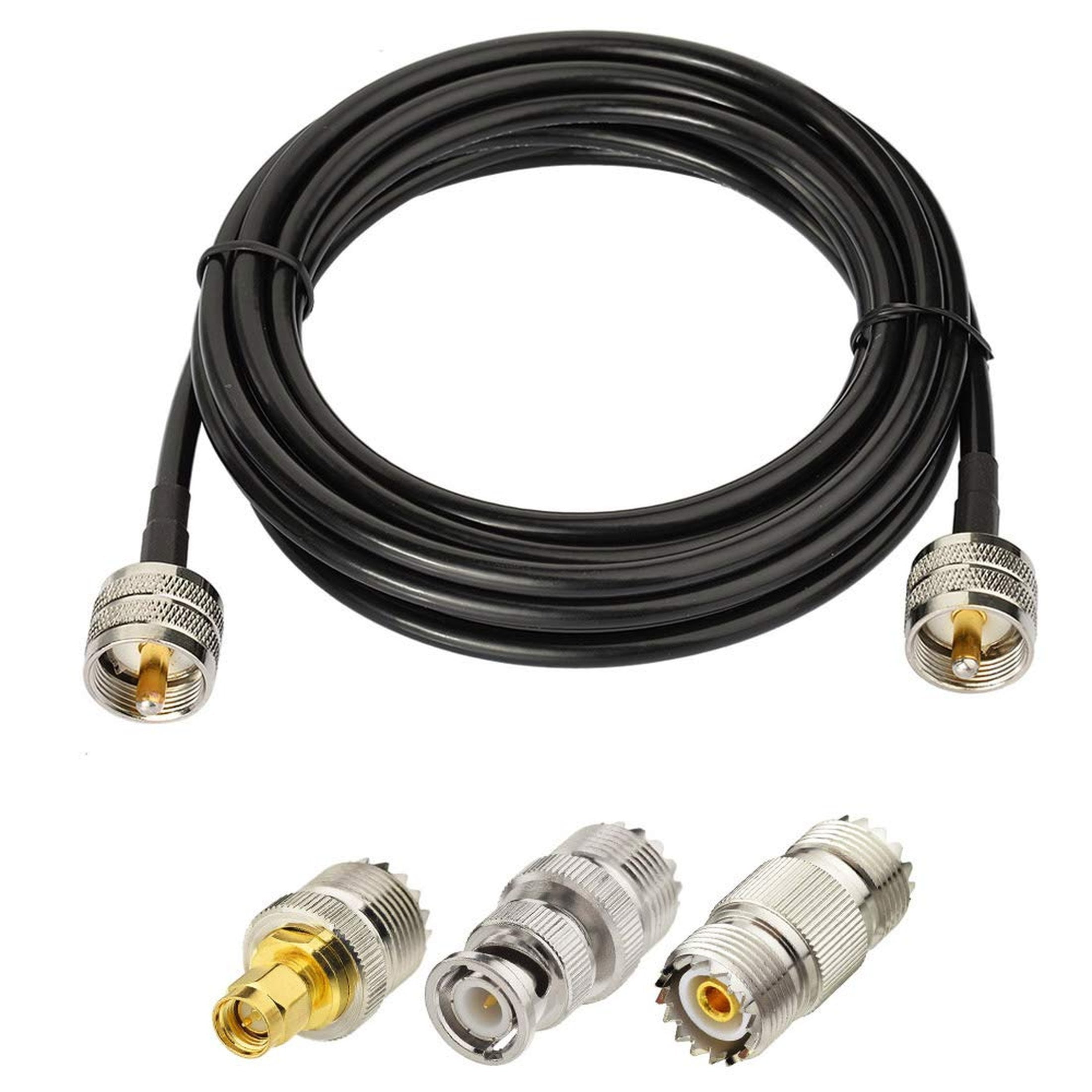 CoaxConnect 10ft RG58 UHF Cable Kit with SMA BNC PL259 Adapters ...