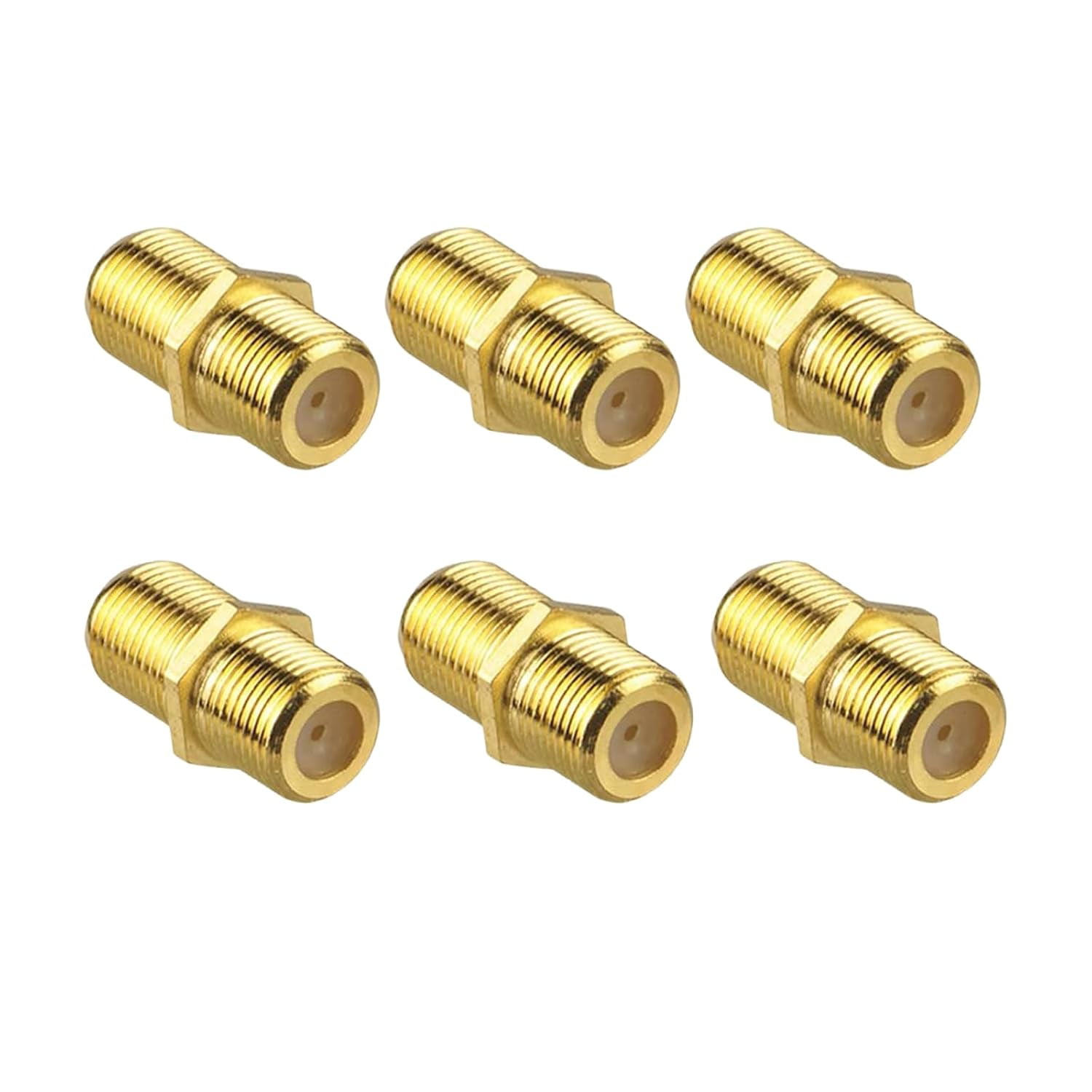 Coaxial Cable Connector (6 Pack) - RG6 F-Type Gold Plated Adapter ...