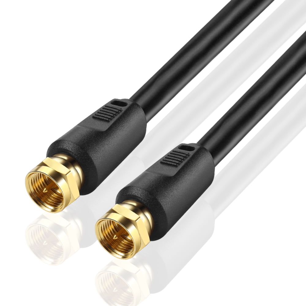 Coaxial Cable Connector F Type - Gold Plated RG6 Coax Cable Cord for TV ...