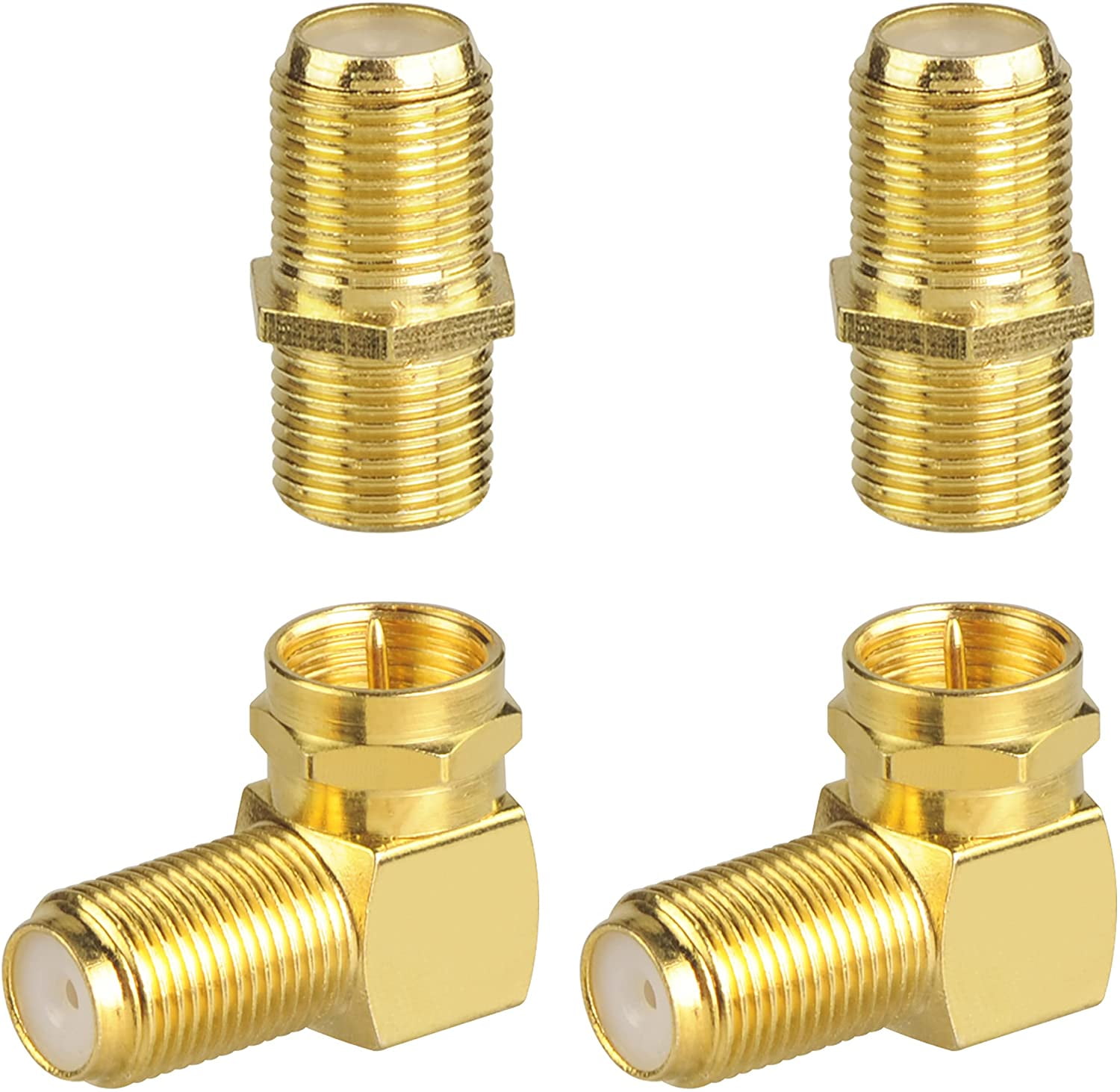 Coaxial Cable Connector and Right Angle RG6 Coax Cable Extender, F-Type ...