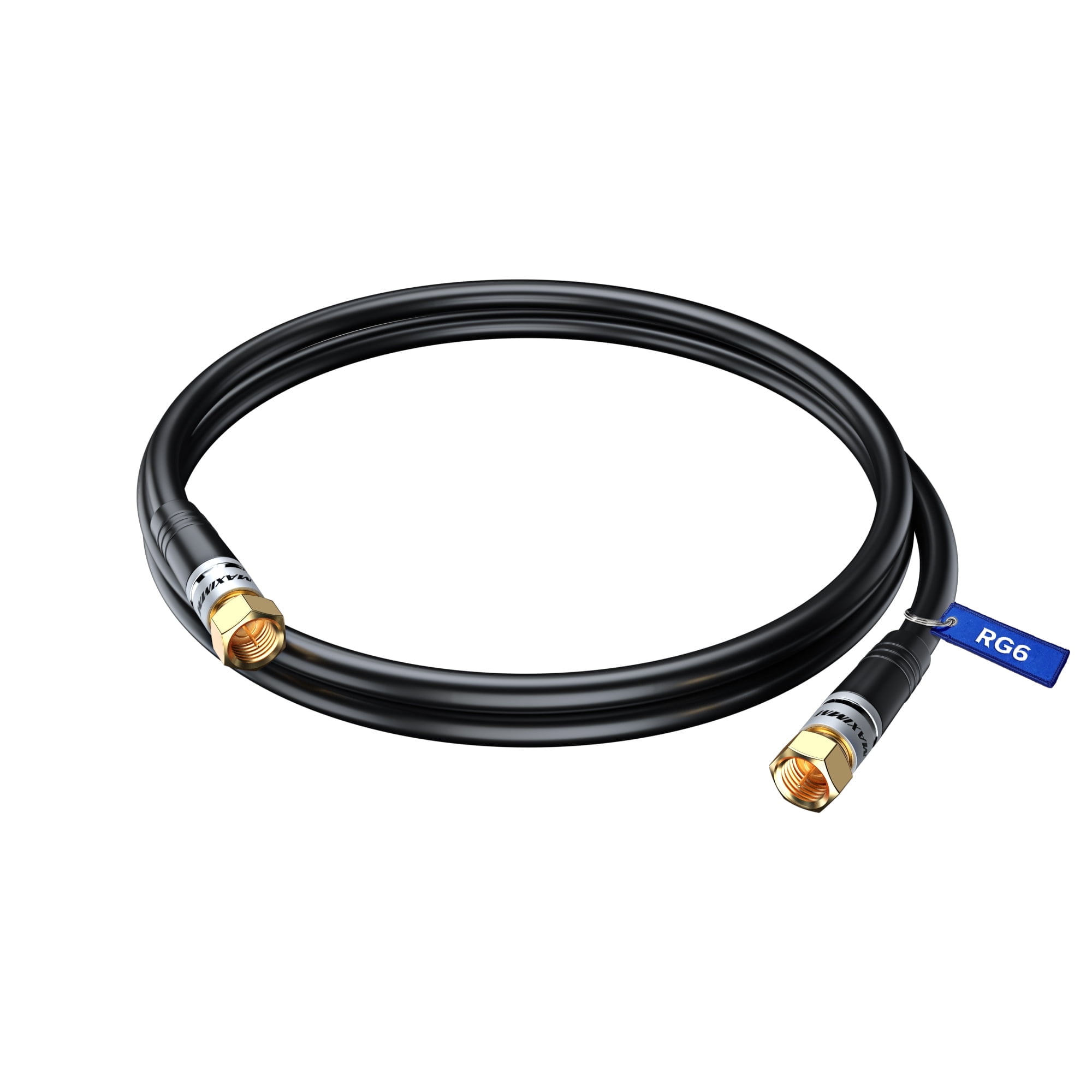 Coaxial Cable RG6, 1.5 ft, F-Type Connector CL3 Triple Shielded Coax ...