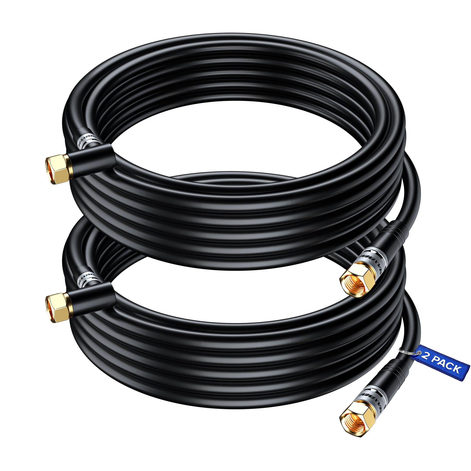 Coaxial Cable RG6, with a Right Angle 90° Connector, 20 ft, Coax Cable ...
